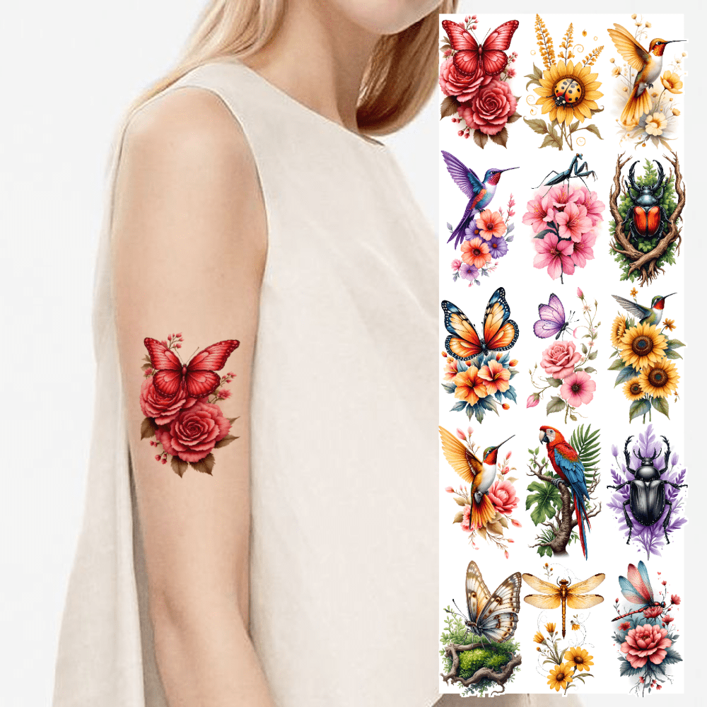 28pcs Temporary Tattoo Stickers Waterproof Long Lasting Body Stickers ...