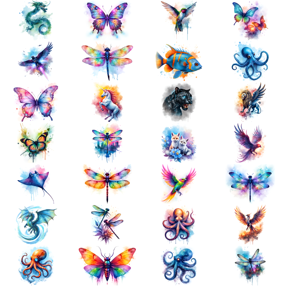 28pcs Temporary Tattoo Stickers Waterproof Long Lasting Body Stickers ...