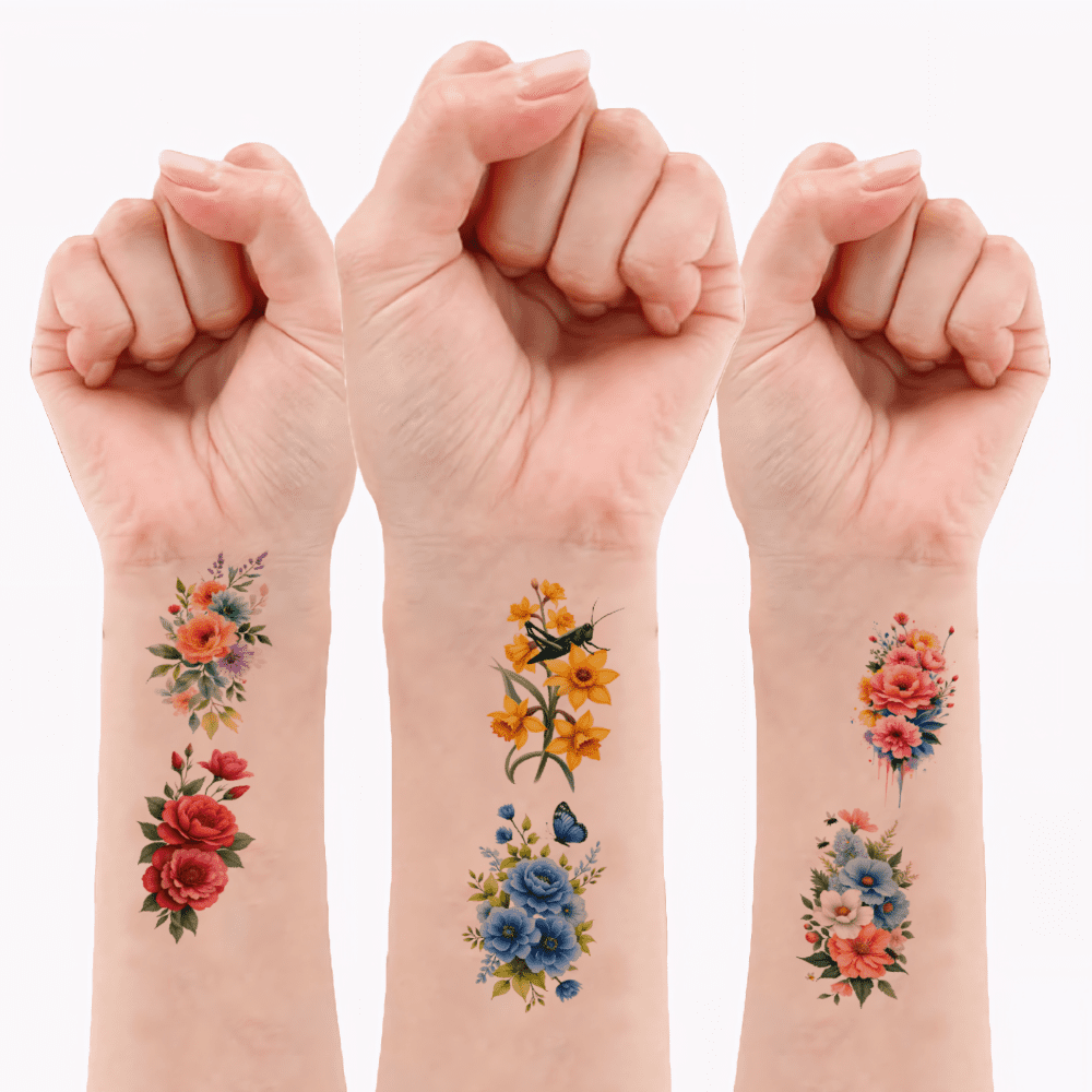 28pcs Temporary Tattoo Stickers Waterproof Long Lasting Body Stickers ...