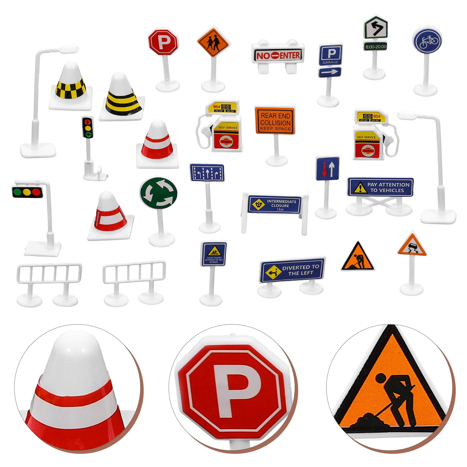 28pcs Traffic Sign Set Toy Street Road Signs Playset Traffic Signs Role Play Props - Walmart.com