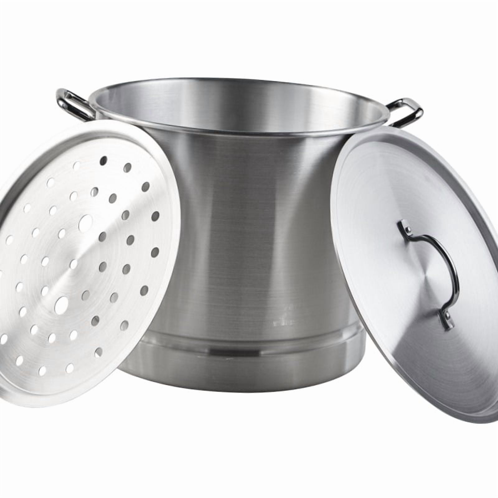 28qt Heavy-Duty Aluminum Steamer | With Lid & Insert, Commercial-Grade ...
