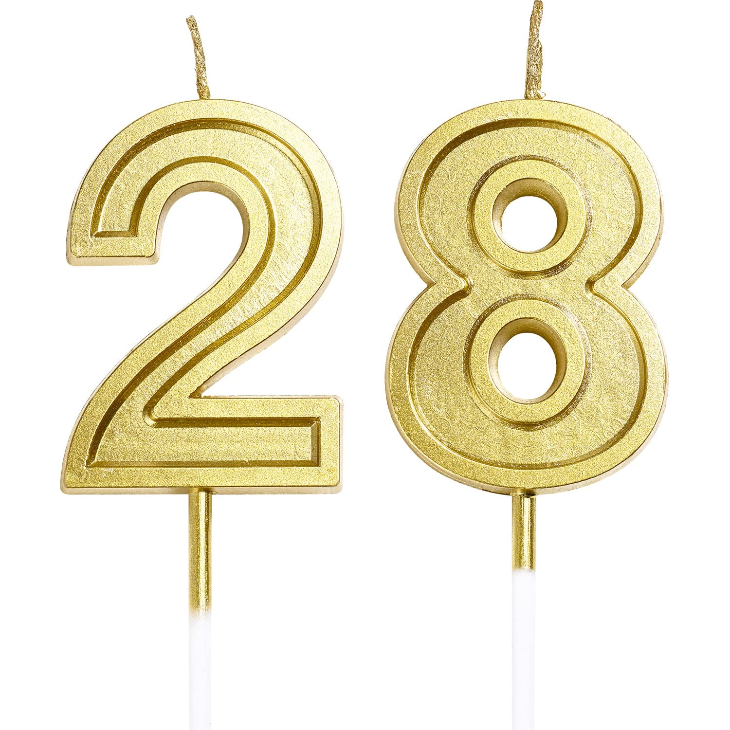 28th & 82nd Birthday Candles Number 28 82 Cake Topper Happy Birthday ...