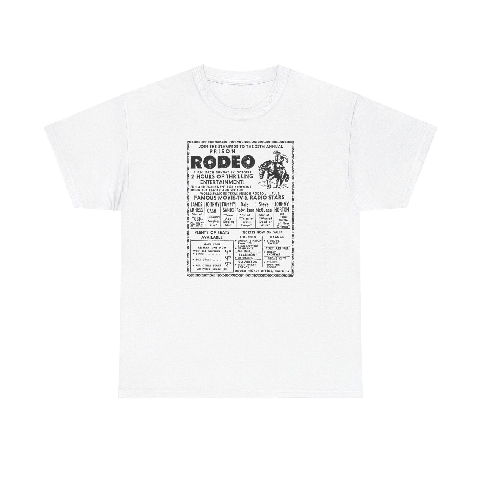 28th Annual Texas Prison Rodeo Huntsville TX Vintage Gildan Cotton T ...