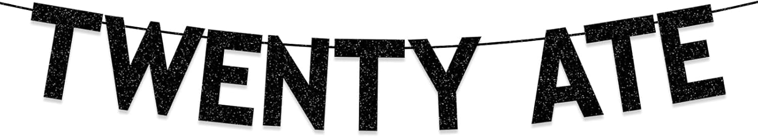 28th Birthday Party Decorations for Men Women, Black Glitter Twenty Ate ...