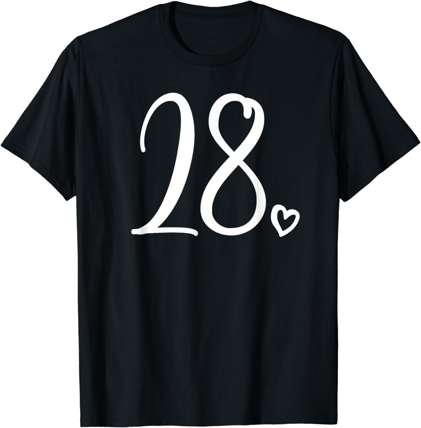 28th Birthday Vibes Stylish 28 with Heart Graphic Design Tshirt for ...