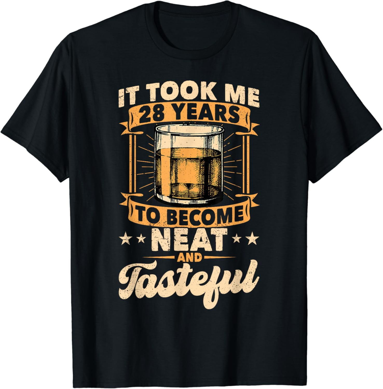 28th Birthday Whiskey Drinking 28 Years Old Neat Whiskey T-Shirt ...