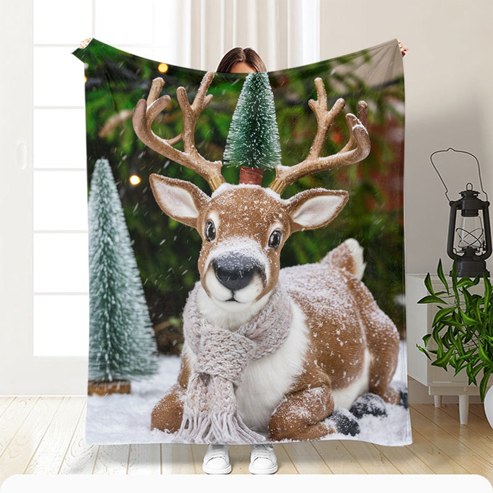 28x 40 in Christmas Theme Throw Blanket Super Soft Flannel Blanket ...