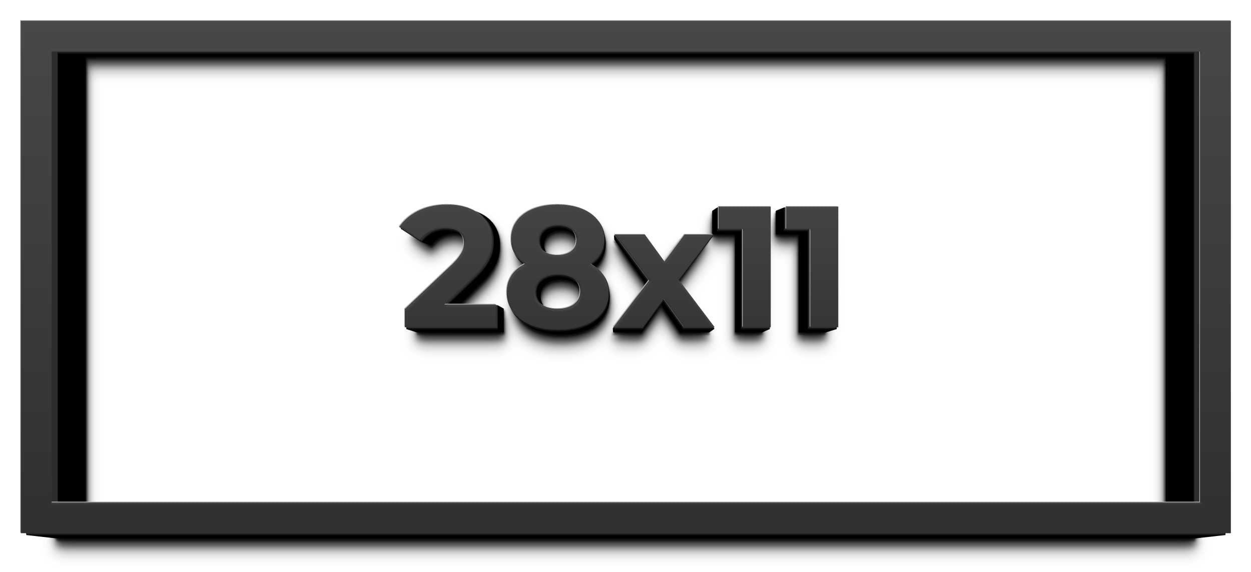 28x11 Shadow Box Frame Black | 1 inches Deep Real Wood Contemporary ...