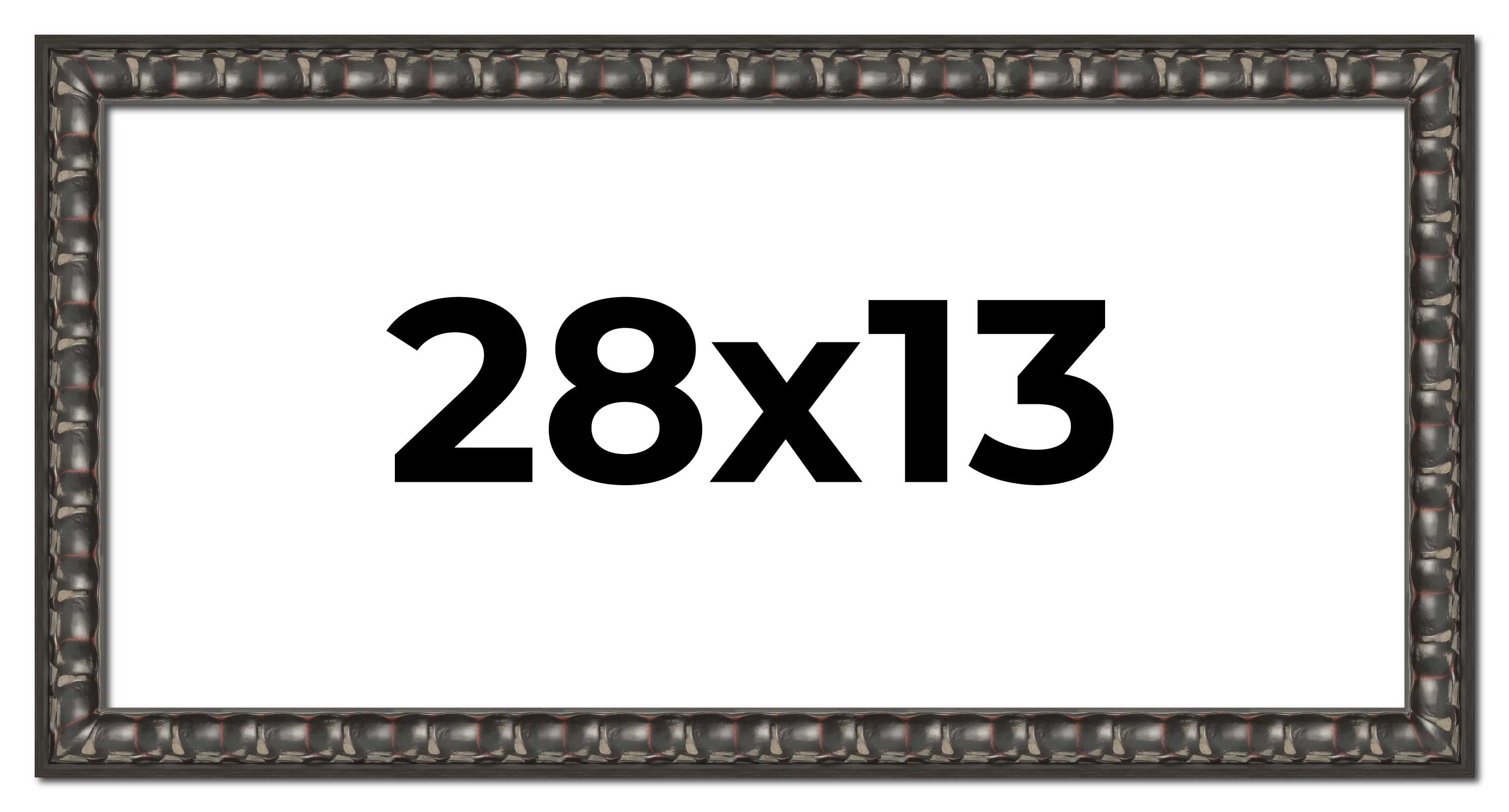 28x13 Frame Black-Brown Medieval Solid Wood Picture Frame | 1.5 Inch ...