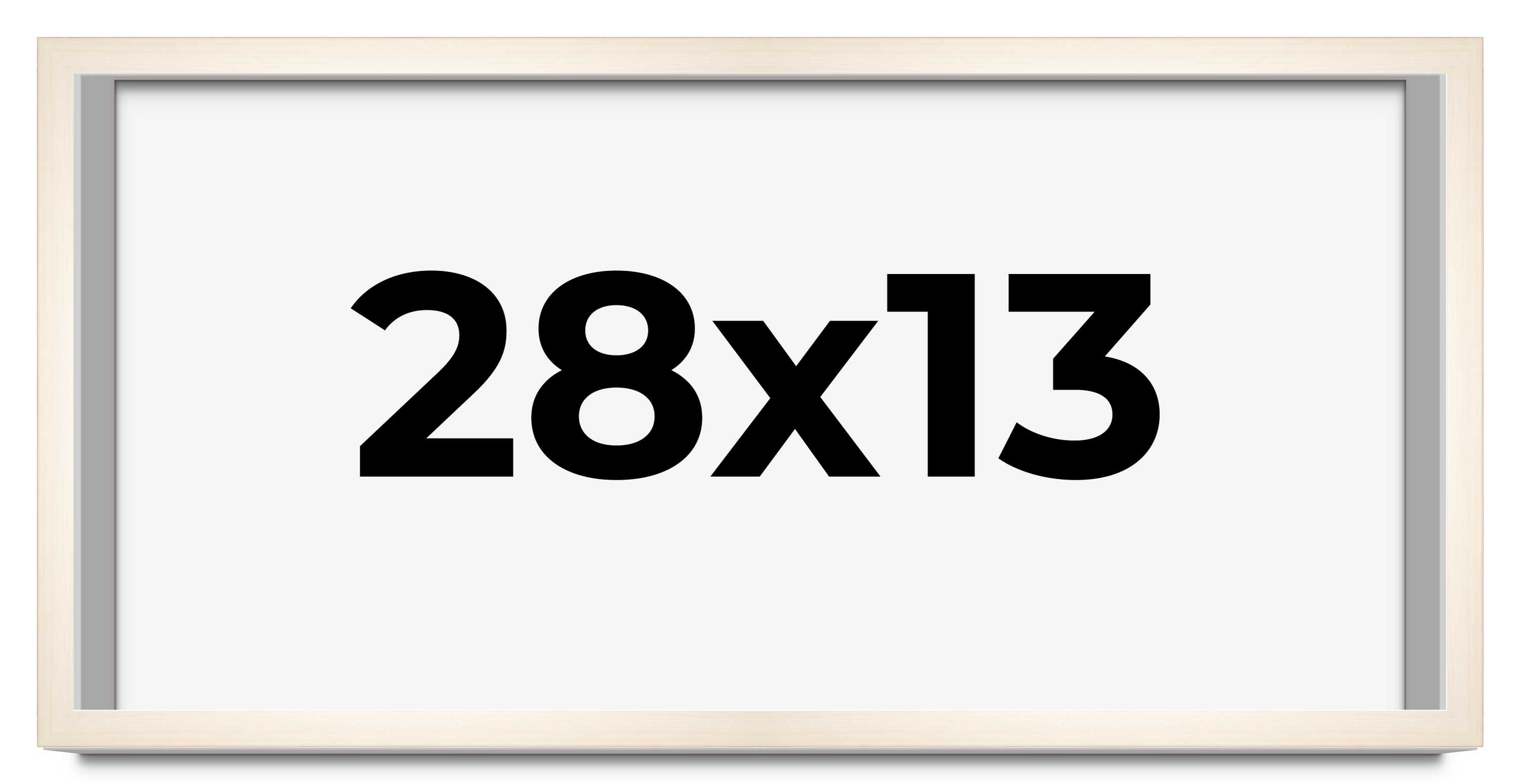 28x13 Shadow Box Cream of Wheat White Washed Display Frame | 0.875 Inches Deep Solid Wood ...