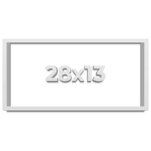 28x13 Shadow Box Frame White | 1 Inches Deep Real Wood Contemporary ...