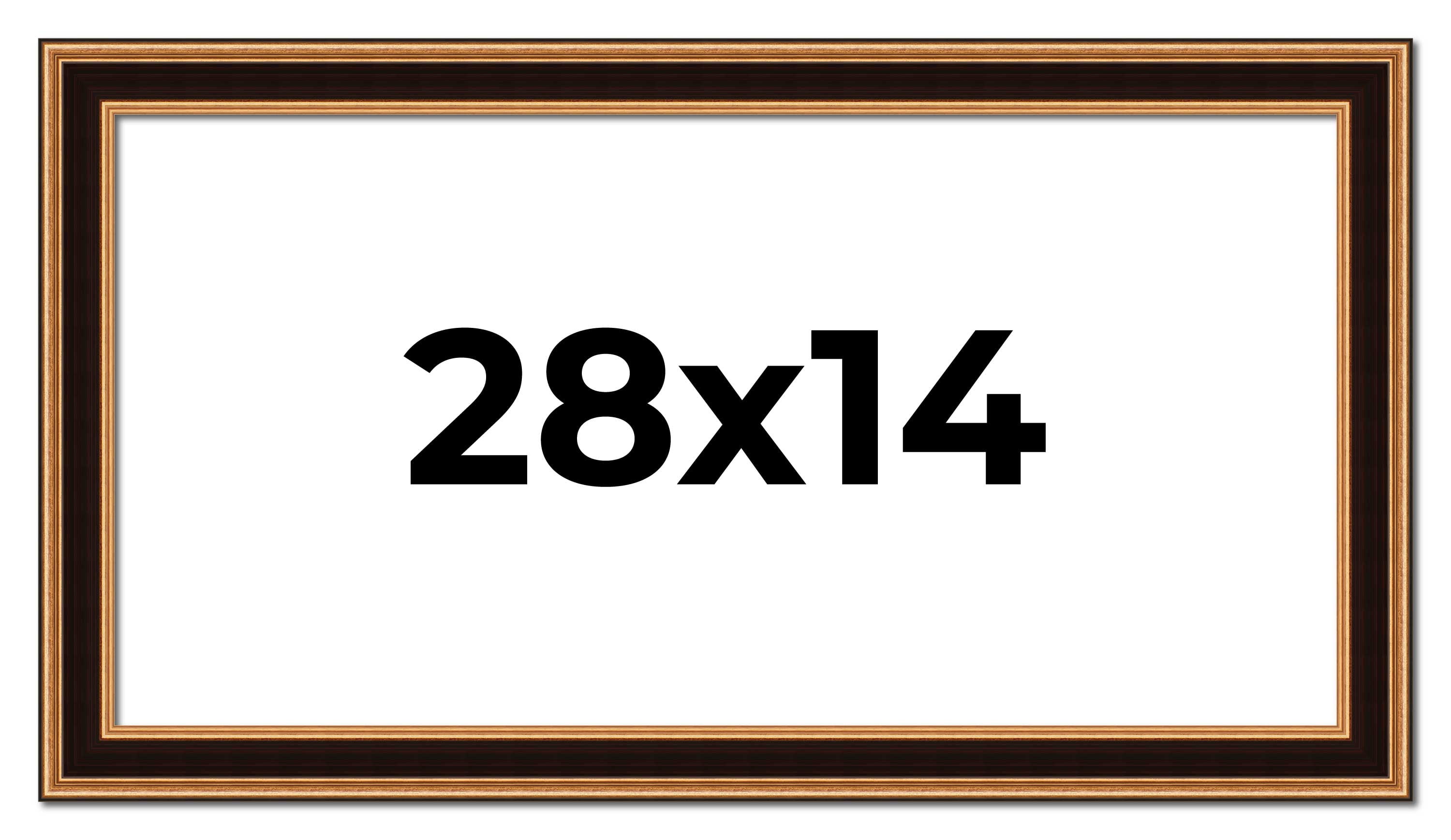 28x14 Frame Gold Brown Plein Air Vintage Solid Wood Picture Frame | 1. ...
