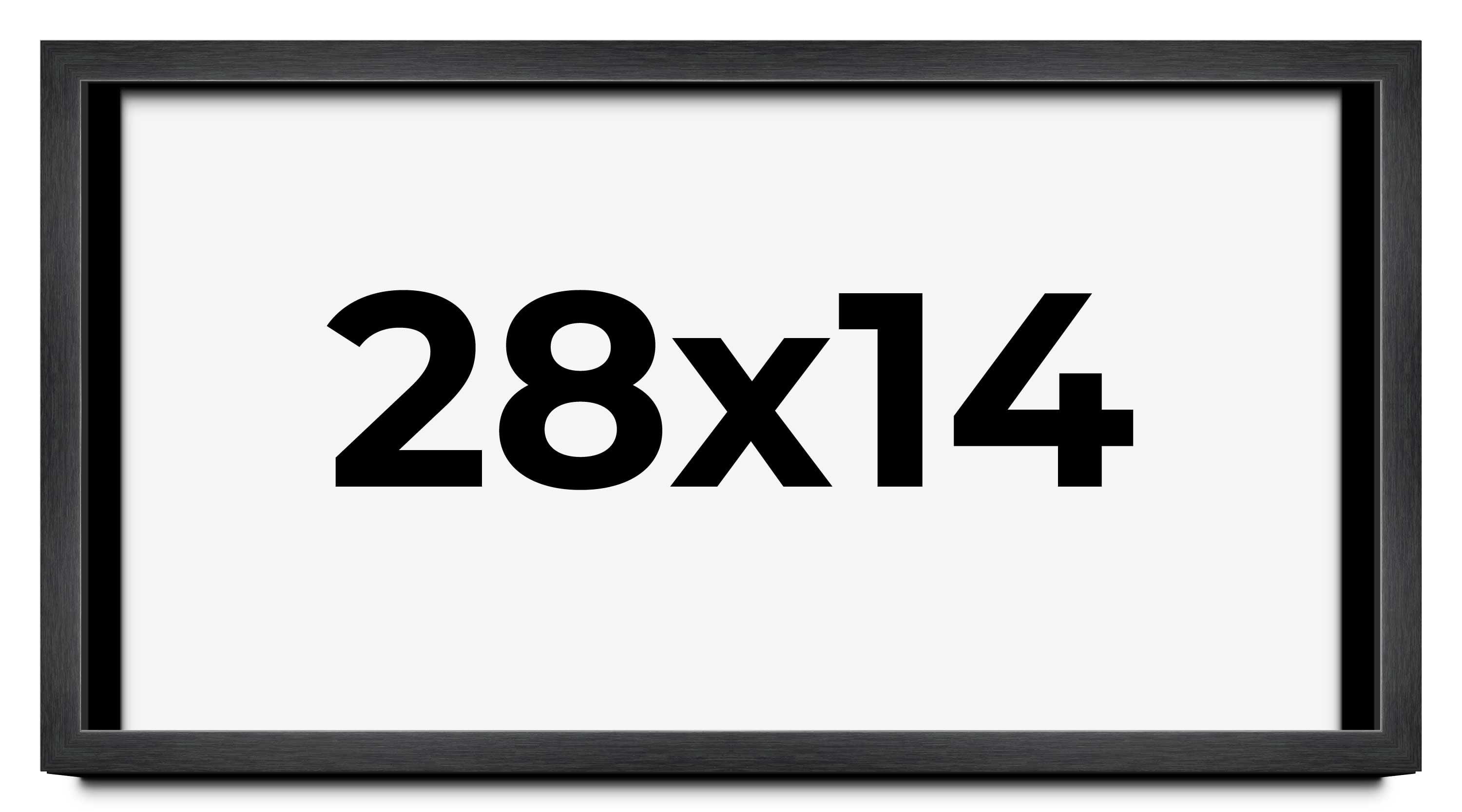 28x14 Shadow Box Frame Grey Charcoal Black | 0.875 Inches Deep | Wood ...