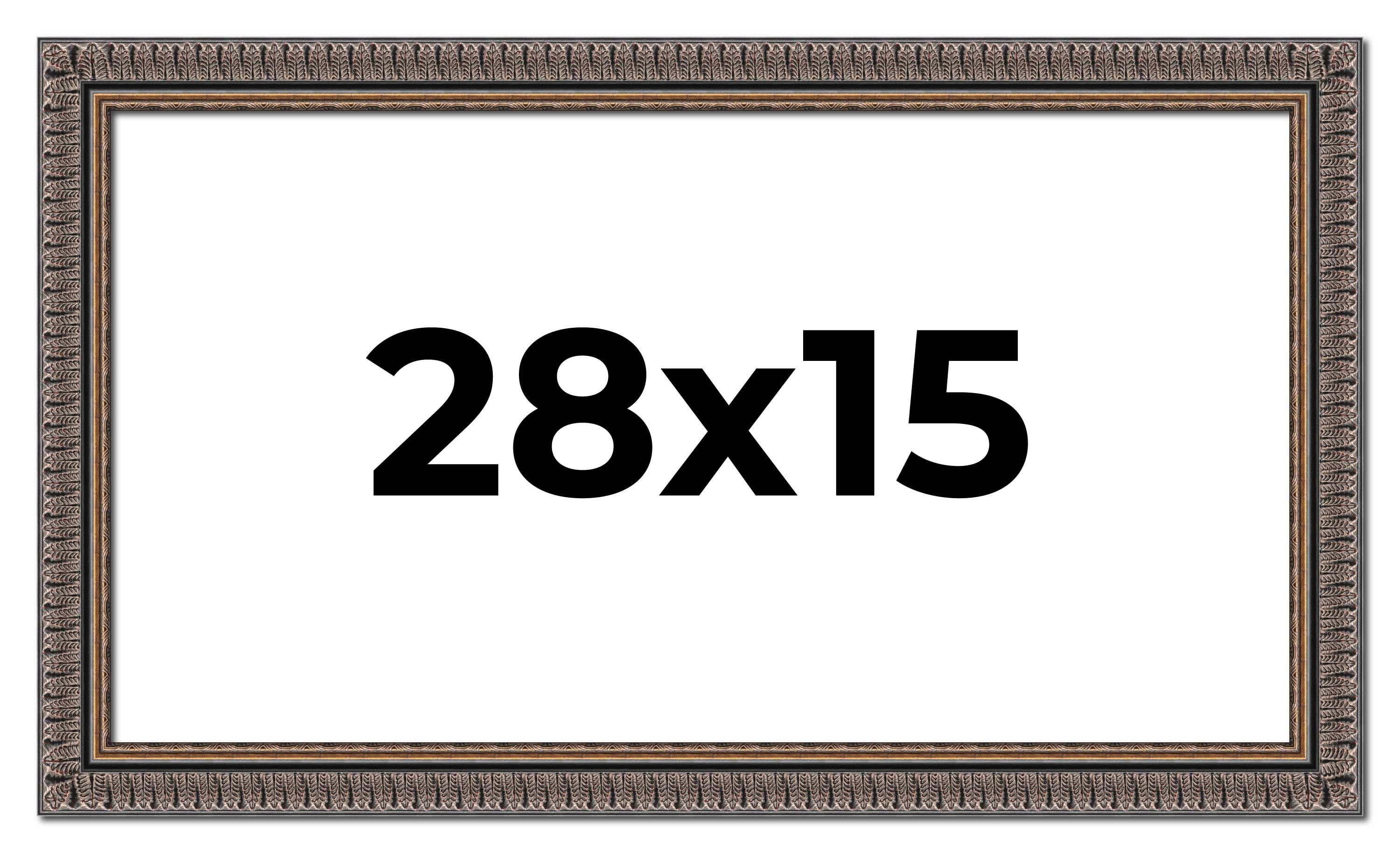 28x15 Frame Black Feather Payton Ornate Solid Wood Picture Frame Width ...