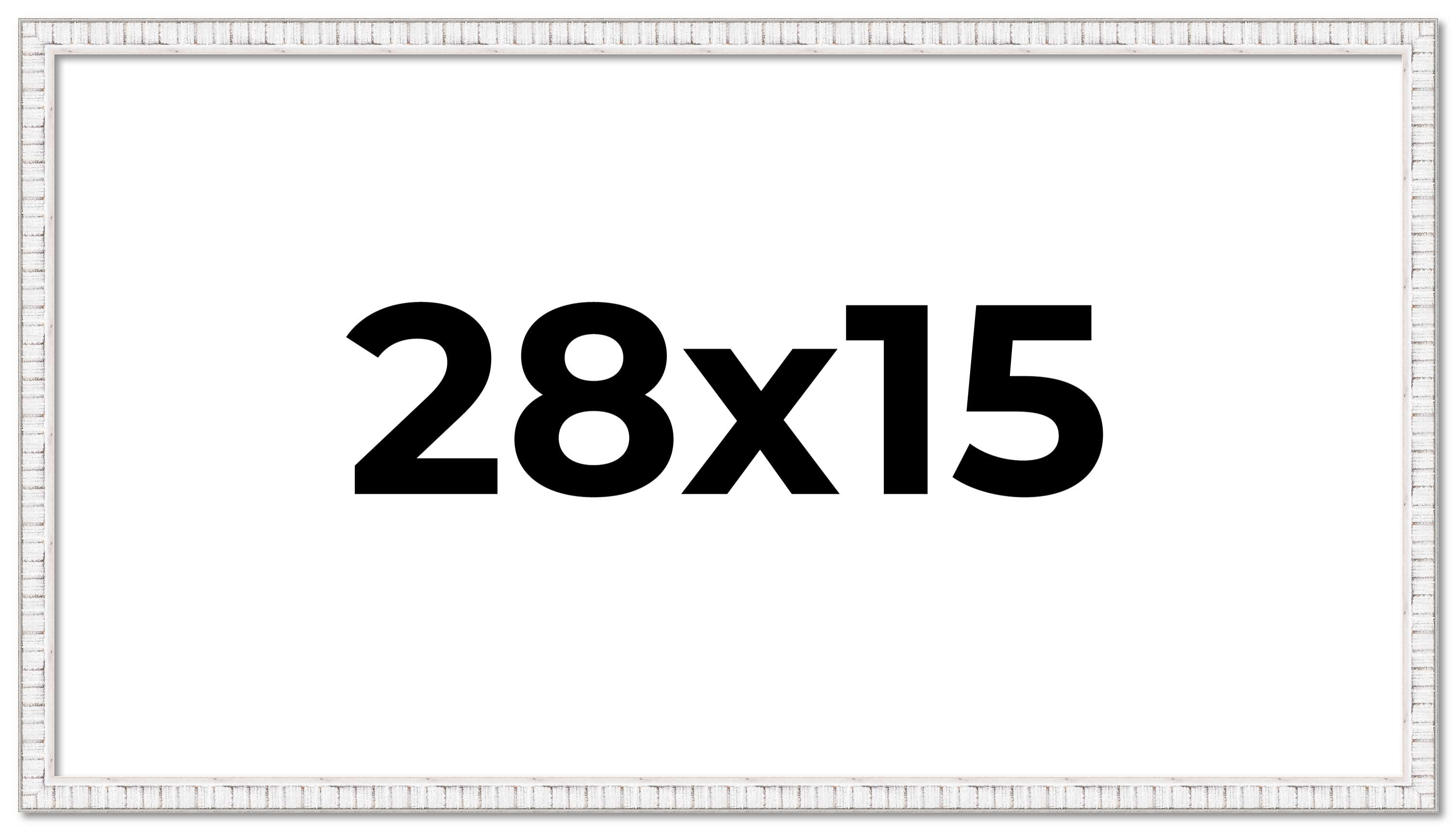 28x15 Frame White Scuffed Rustic Solid Wood Picture Frame | 0.75 Inch ...