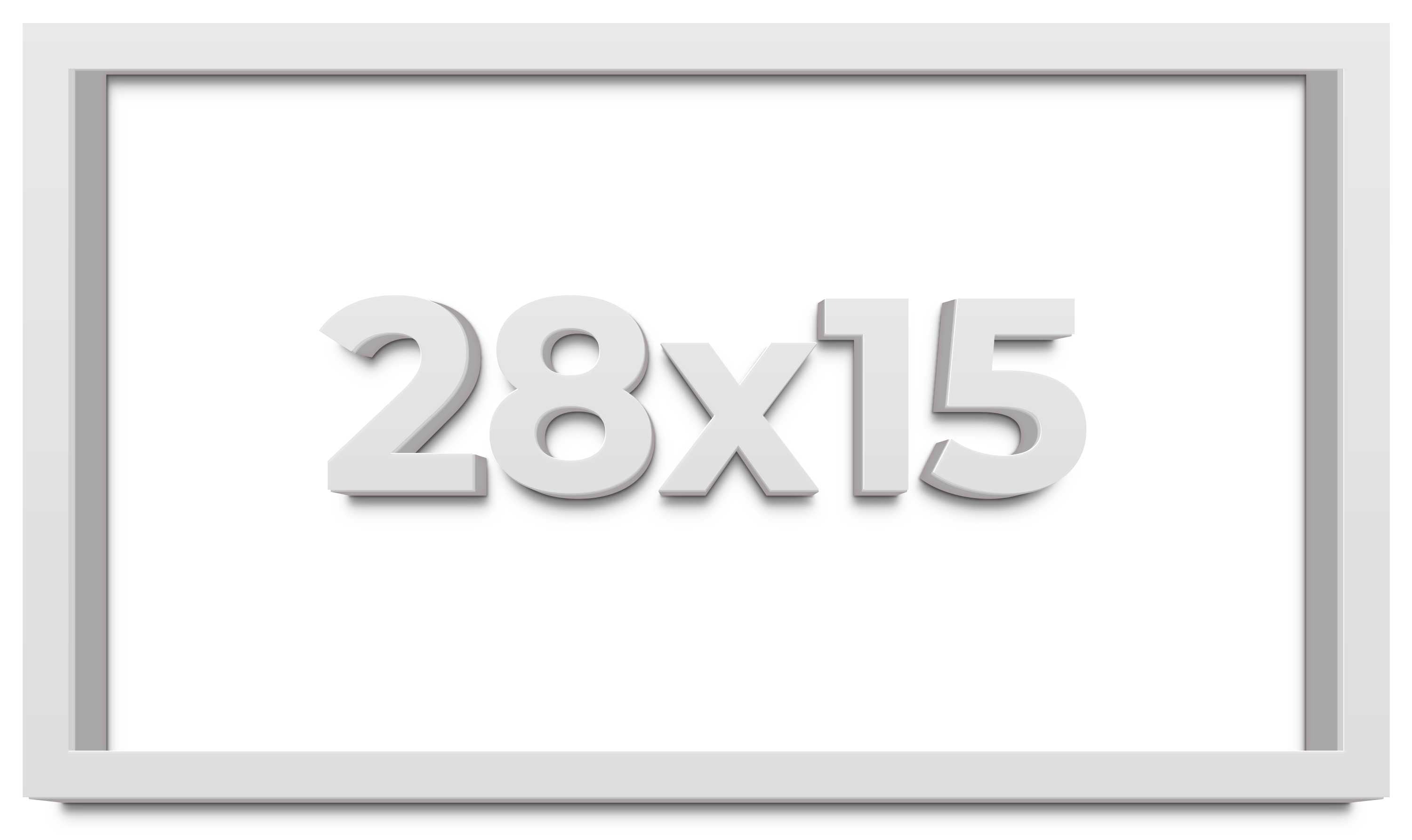28x15 Shadow Box High Gloss White Display Frame | 1.625 Inches Deep | 1 ...