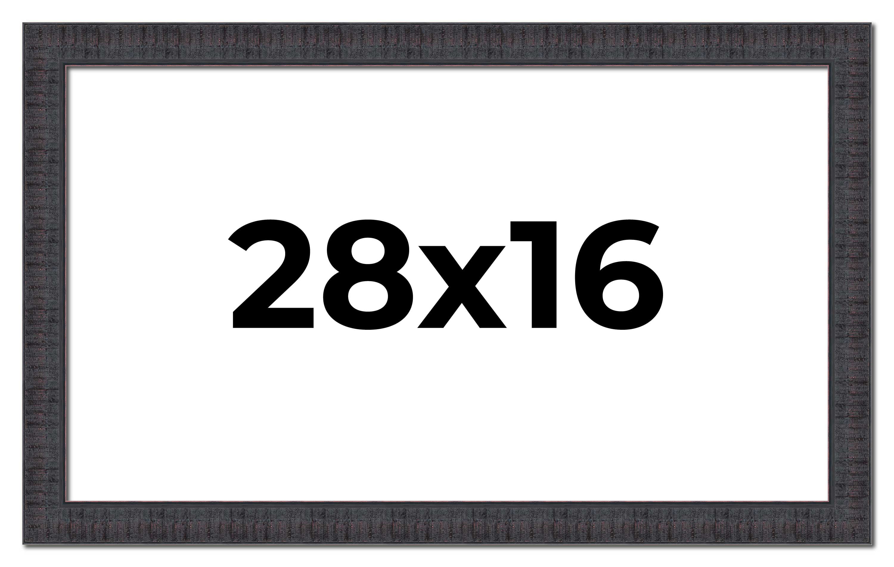 28x16 Frame Brown Rustic Solid Wood Picture Frame 1.5 Inches Wide ...