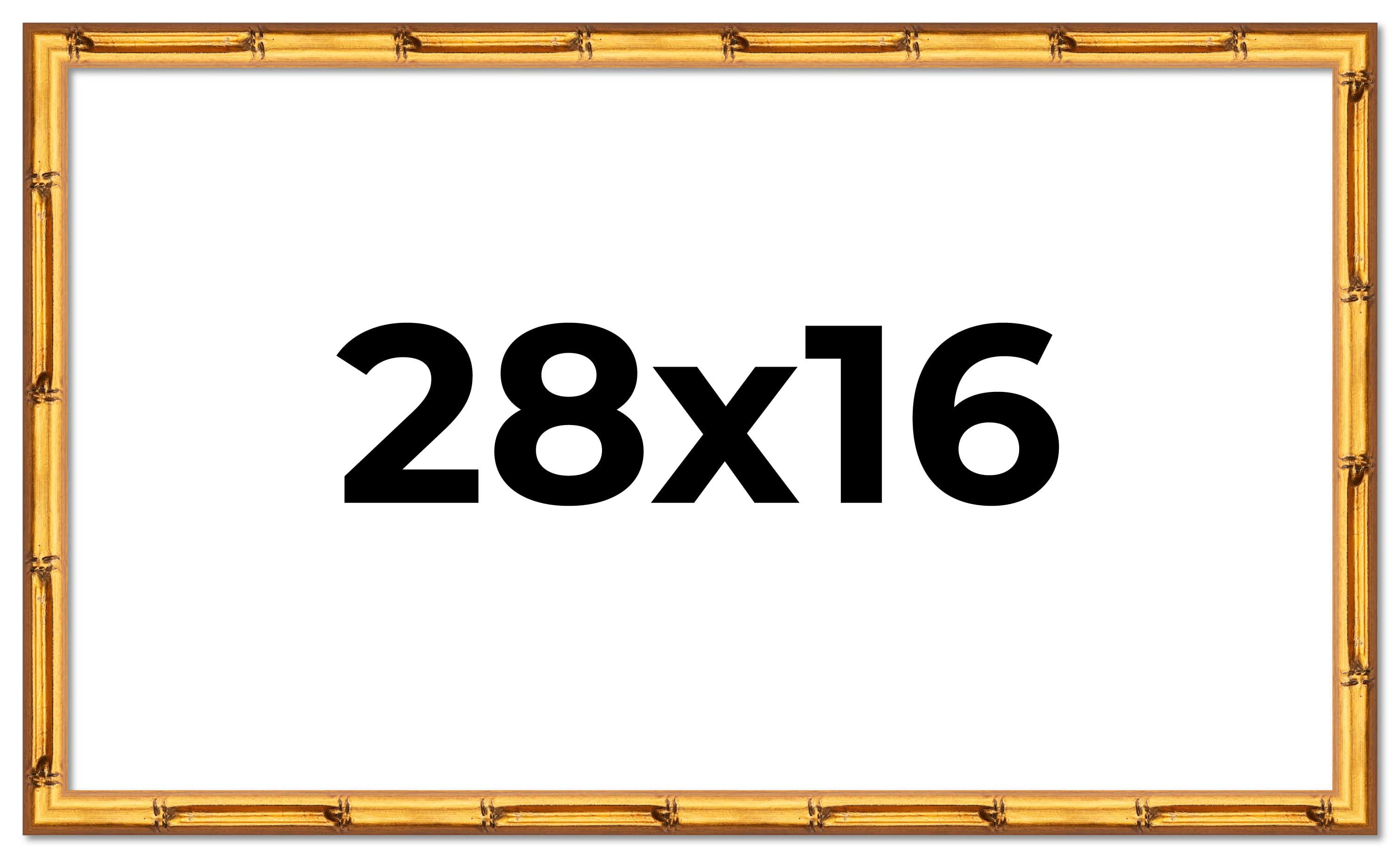 28x16 Frame Gold Bamboo Solid Wood Picture Frame | 1 Inch Moulding ...