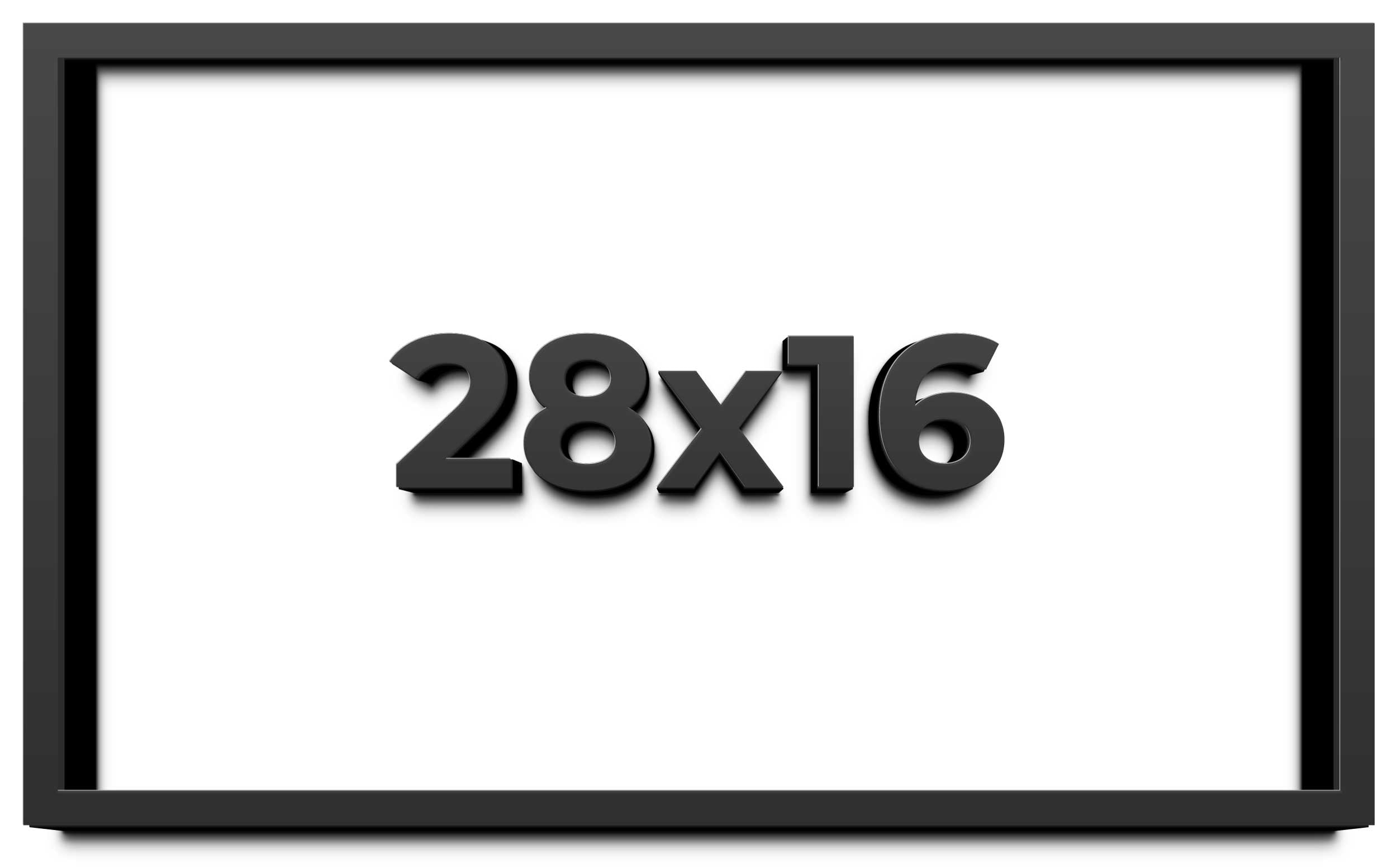 28x16 Shadow Box Frame Black | 1 inches Deep Real Wood Contemporary ...