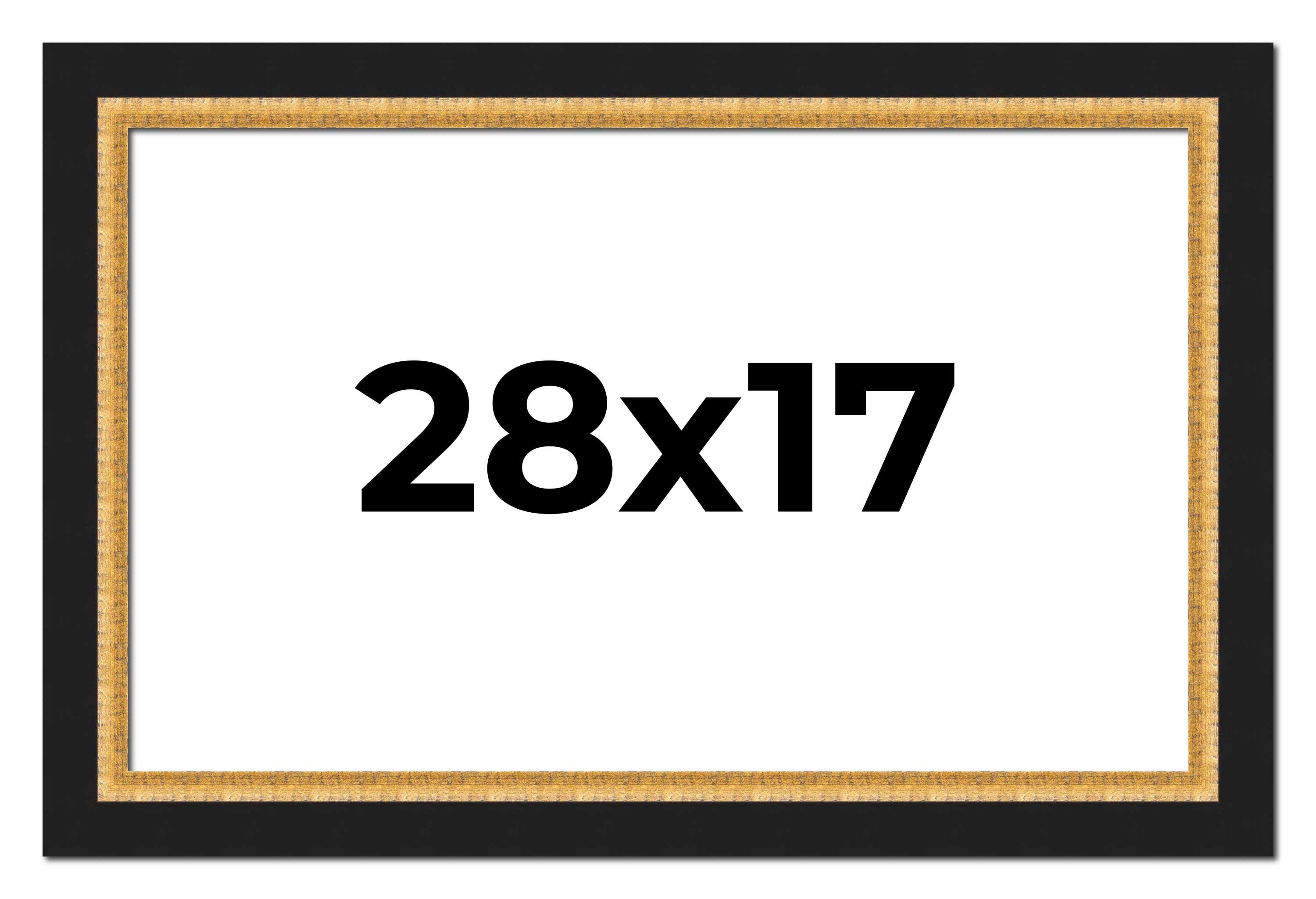 28x17 Frame Gold Real Wood Picture Frame Width 2.25 Inches | Interior ...