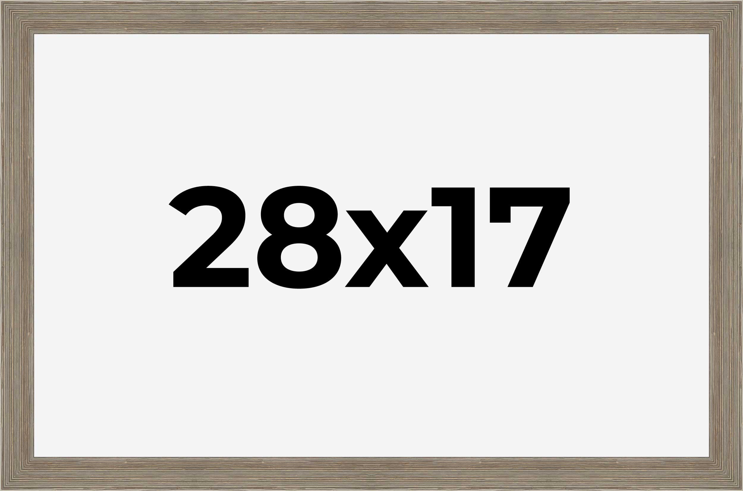 28x17 Frame Gray Barnwood Rustic Solid Wood Picture Frame | 1.5 Inch ...