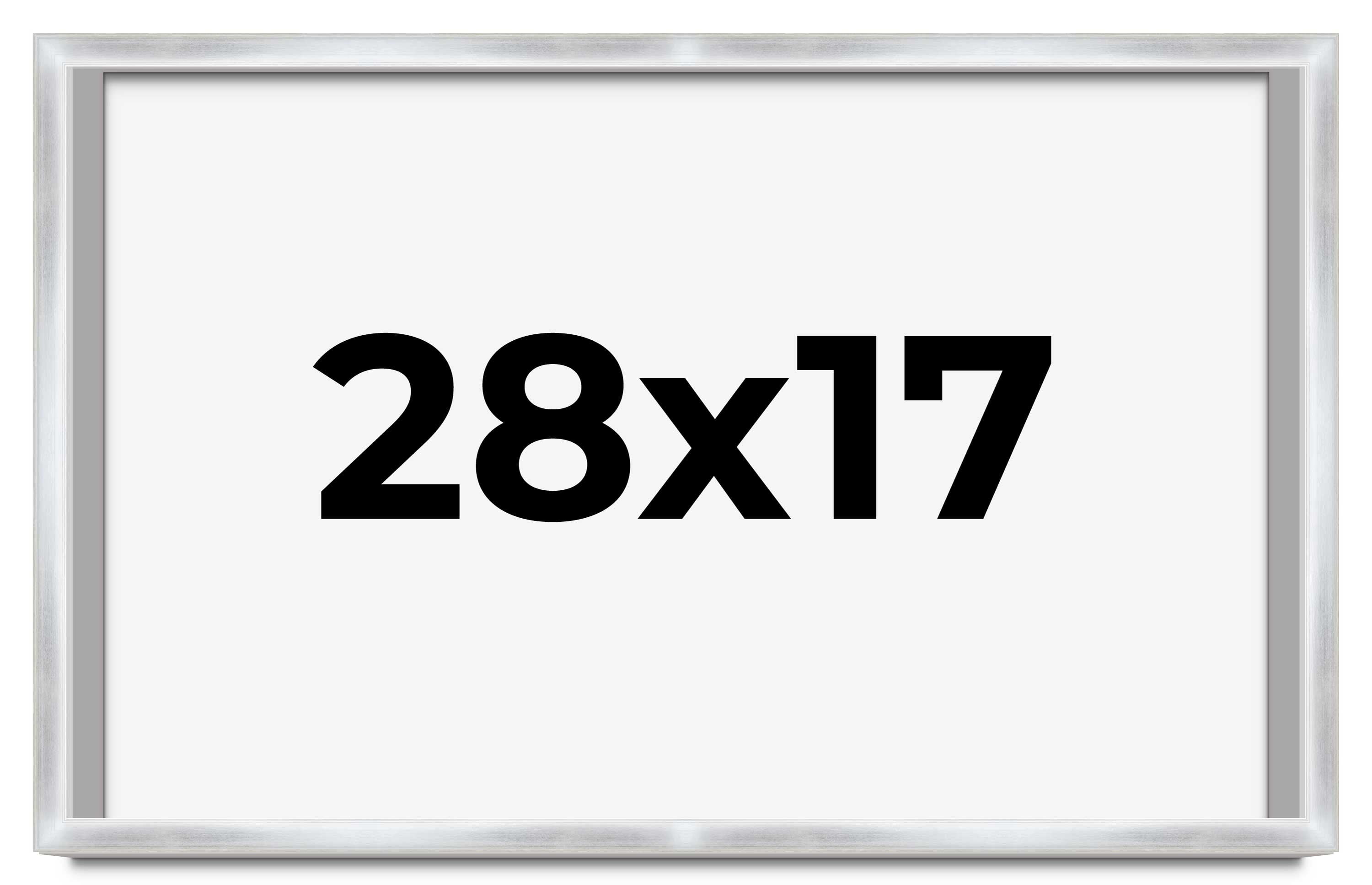 28x17 Frame Silver Whitewashed Wood Grain Solid Wood Shadow Box | 0.75 ...