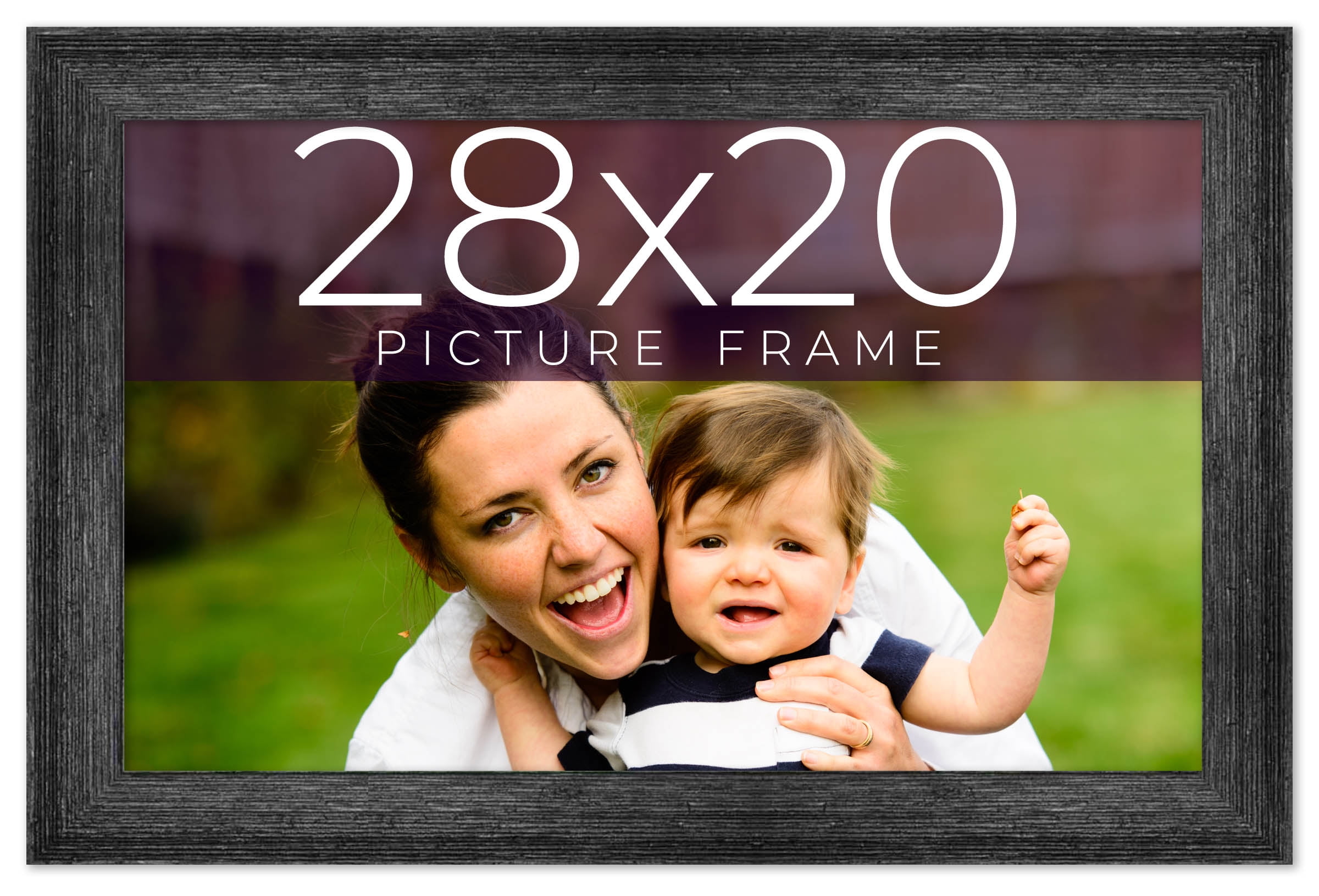 28x20 Frame Black Real Wood Picture Frame Width 1.5 inches | Interior ...