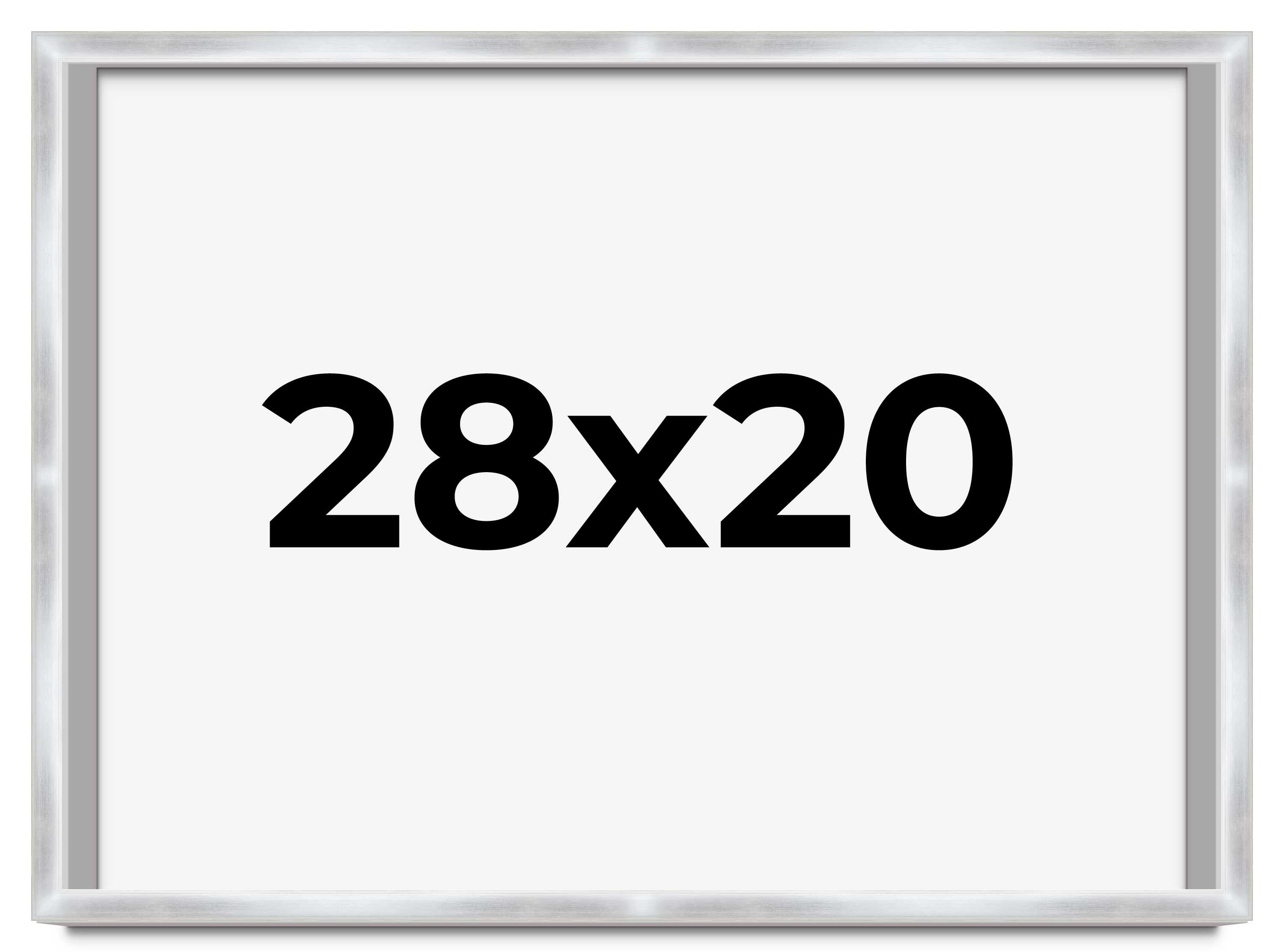28x20 Frame Silver Whitewashed Wood Grain Solid Wood Shadow Box | 0.75 ...