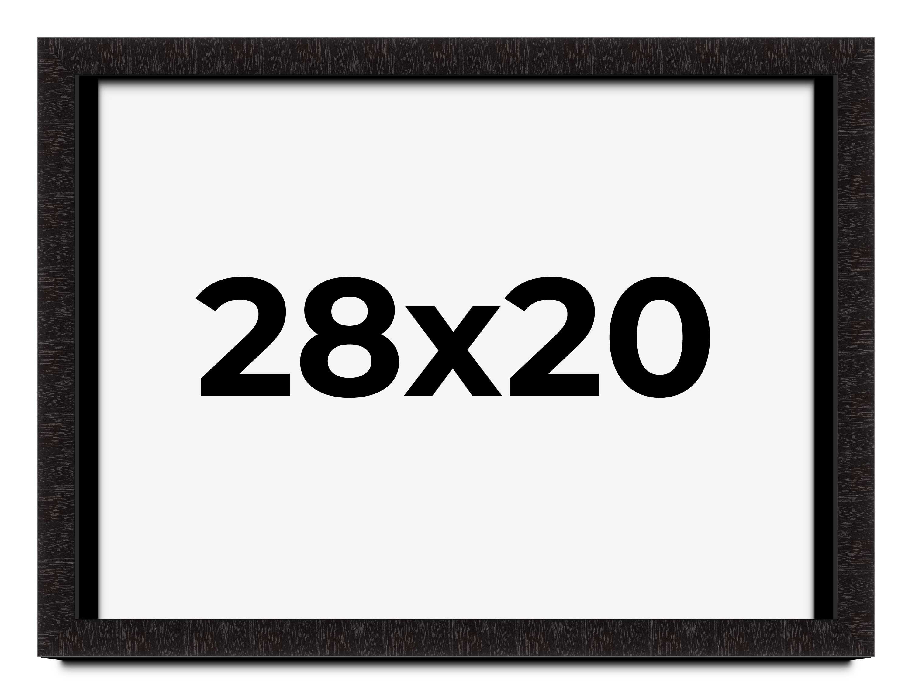 28x20 Shadow Box Black Solid Wood Display Picture Frame | 1 Inch Rabbet ...