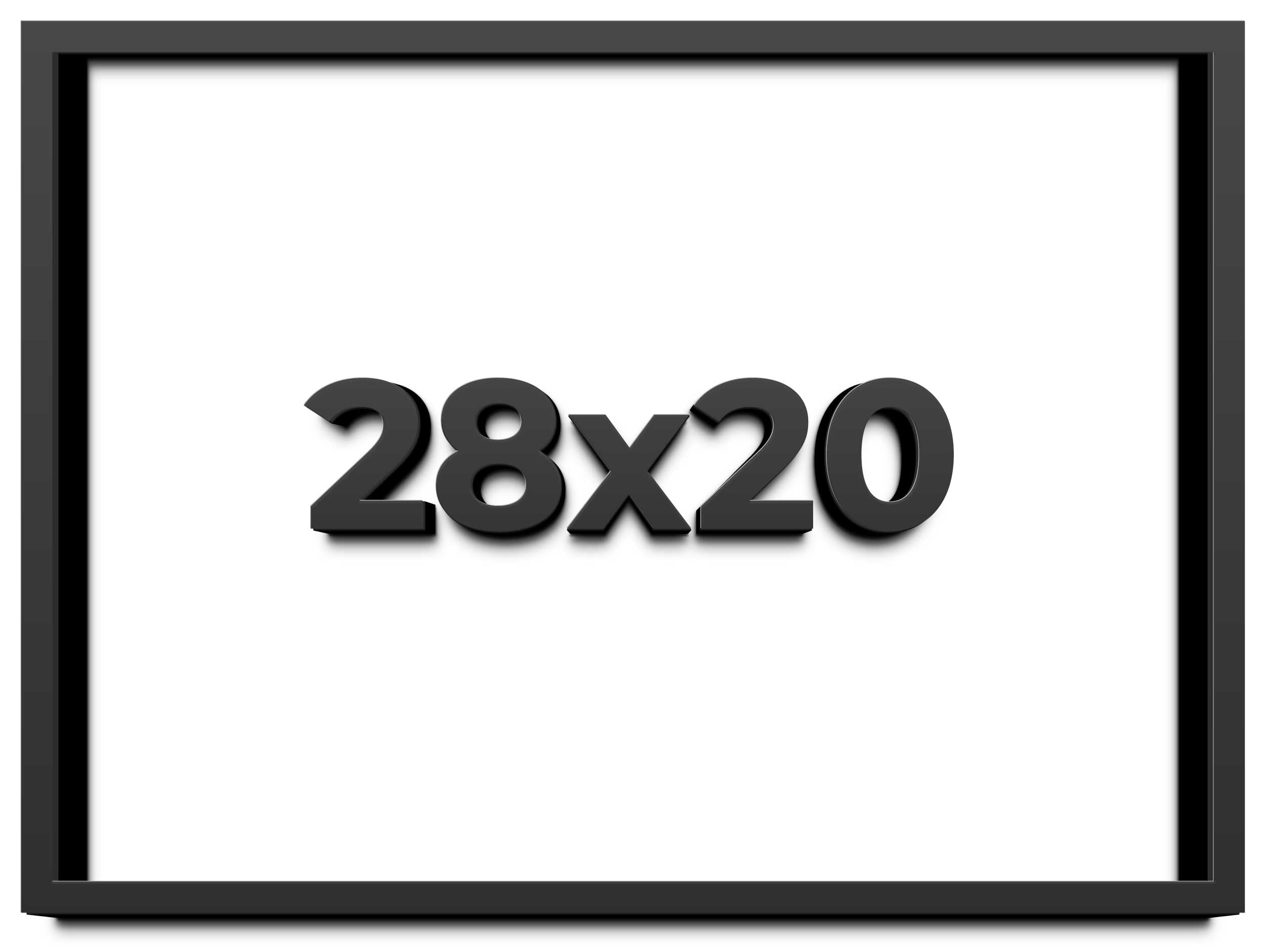 28x20 Shadow Box Frame Black | 1 inches Deep Real Wood Contemporary ...