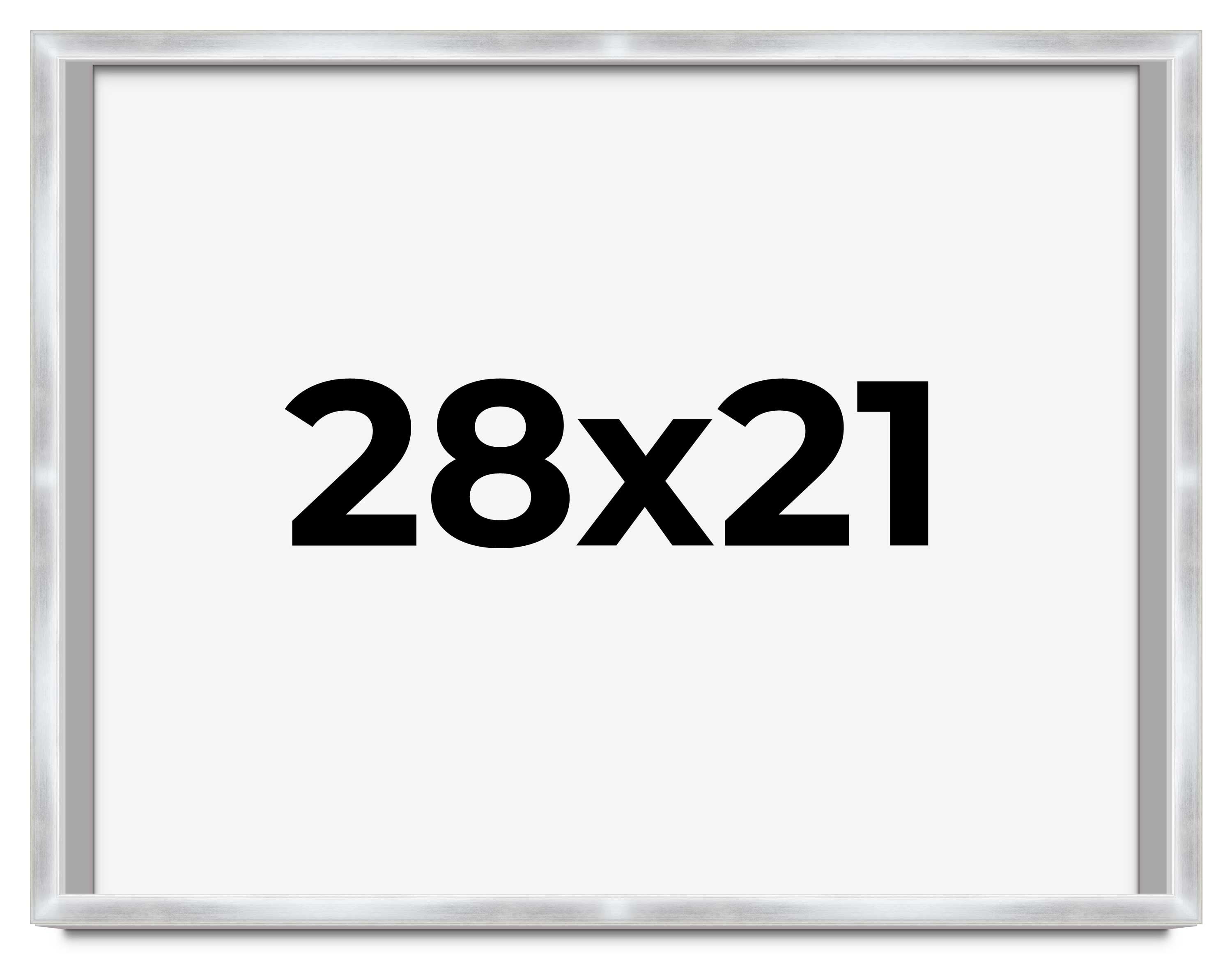 28x21 Frame Silver Whitewashed Wood Grain Solid Wood Shadow Box | 0.75 ...