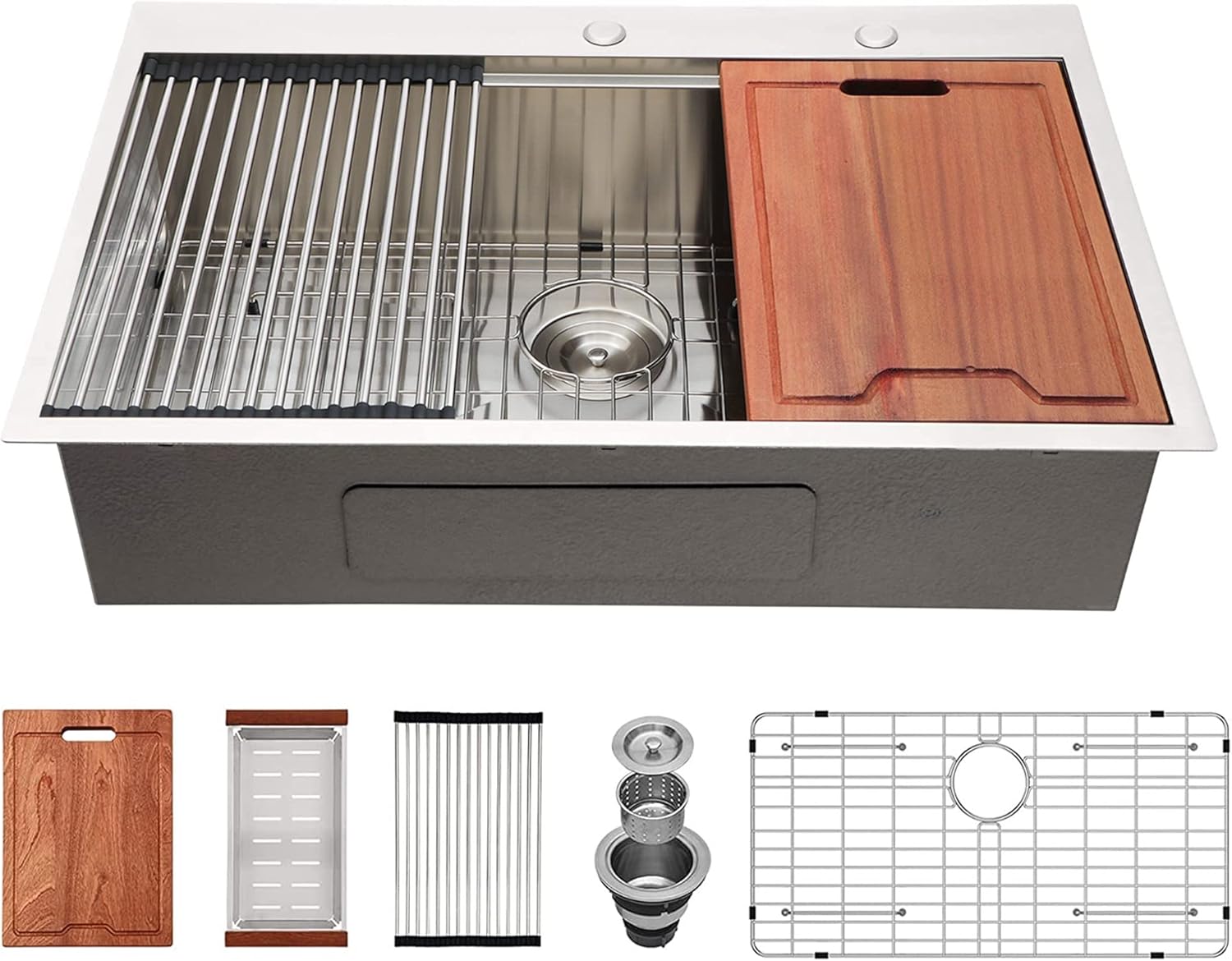 28x22 Kitchen Sink Drop in Topmount 16 Gauge Stainless Steel Single ...