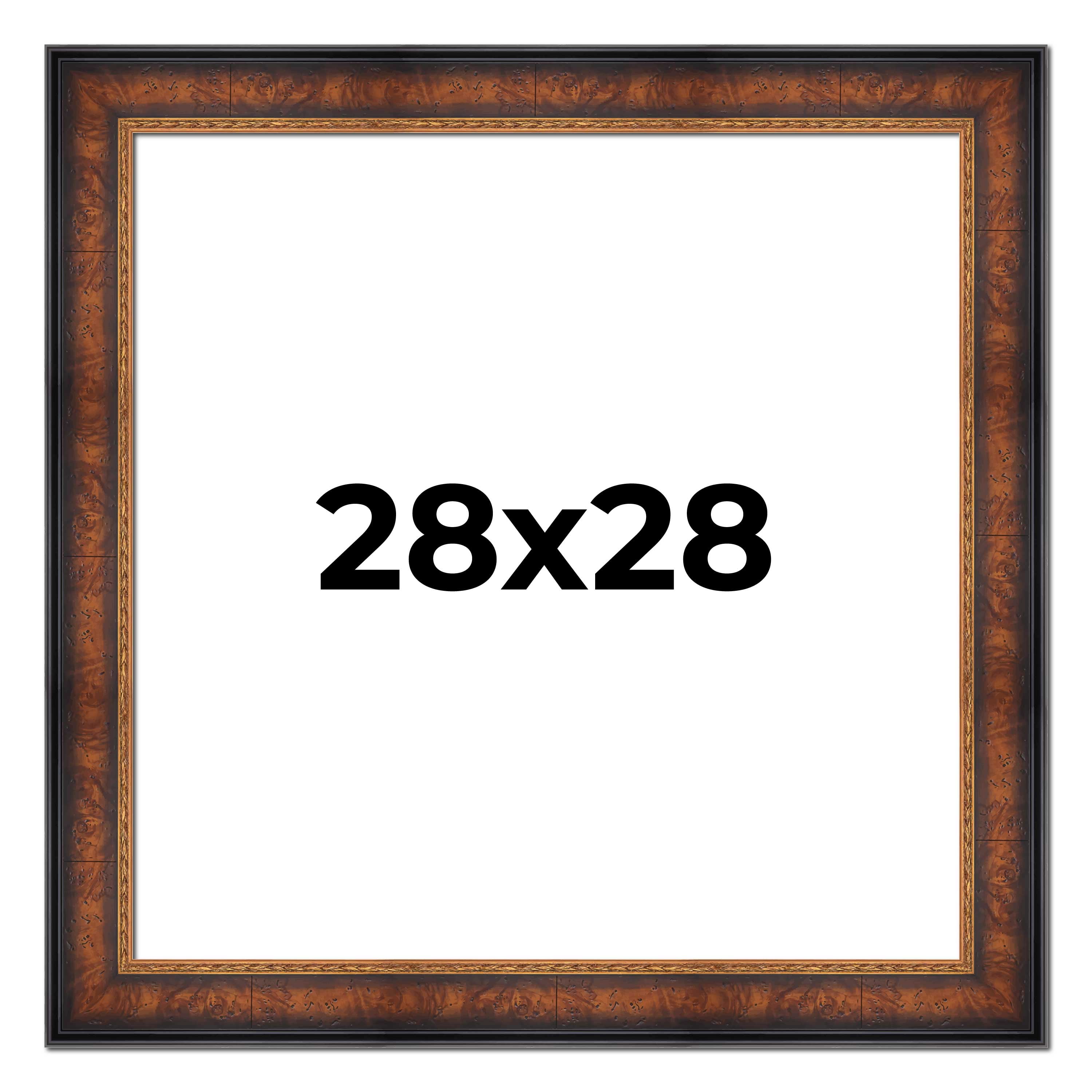 28x28 Frame Brown Walnut Gold Ornate Trim Solid Wood Plein Air Picture ...