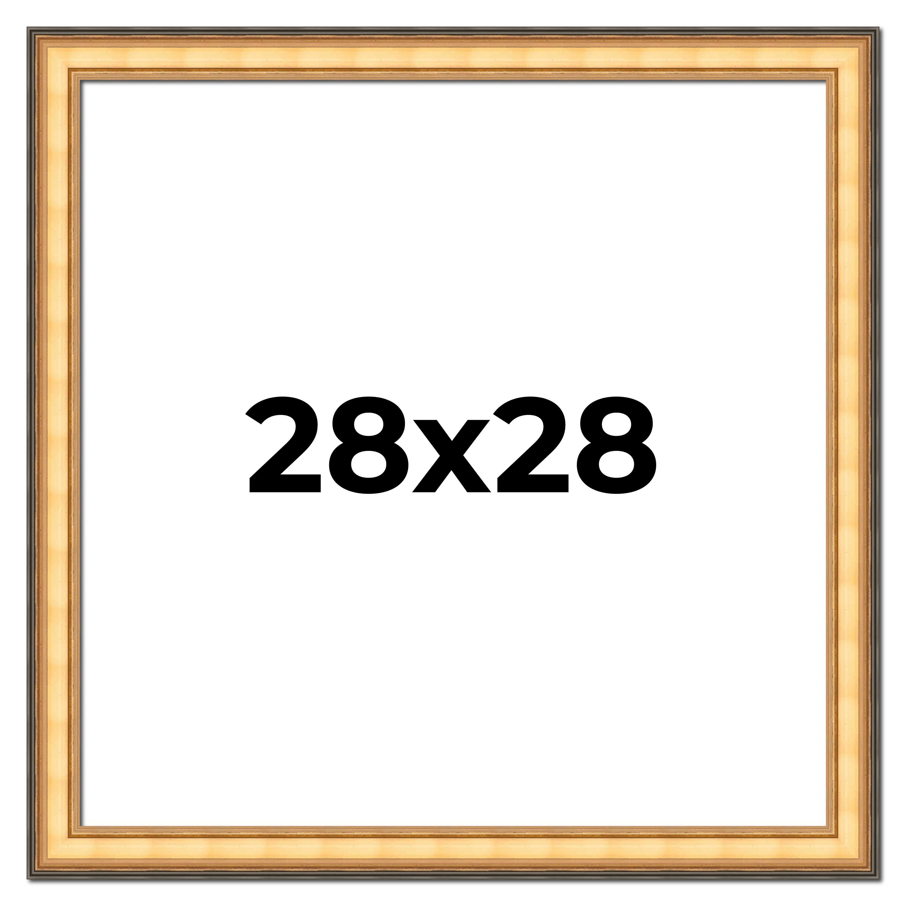 28x28 Frame Gold Plein Aire Solid Wood Picture Frame Width 2 Inches ...