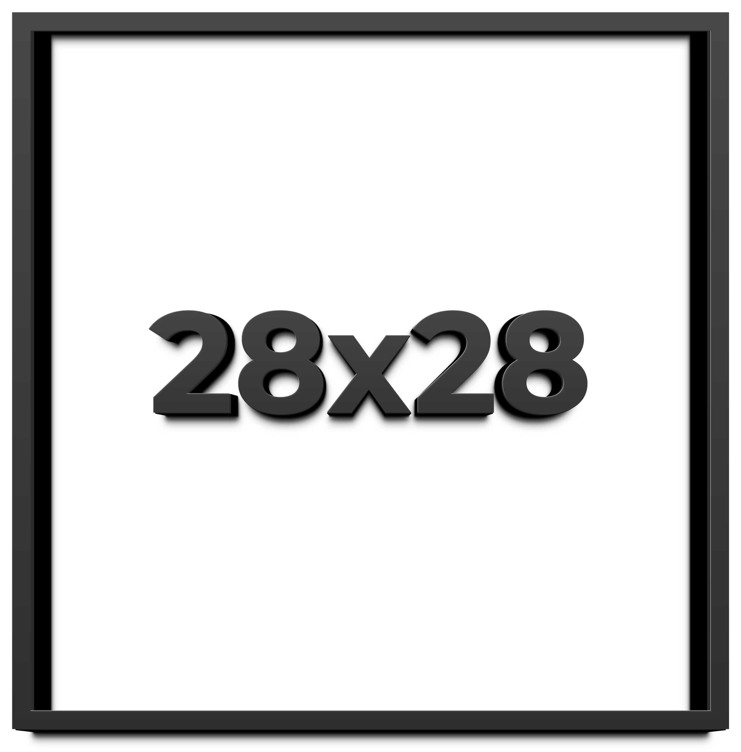 28x28 Shadow Box Frame Black | 1 inches Deep Real Wood Contemporary ...