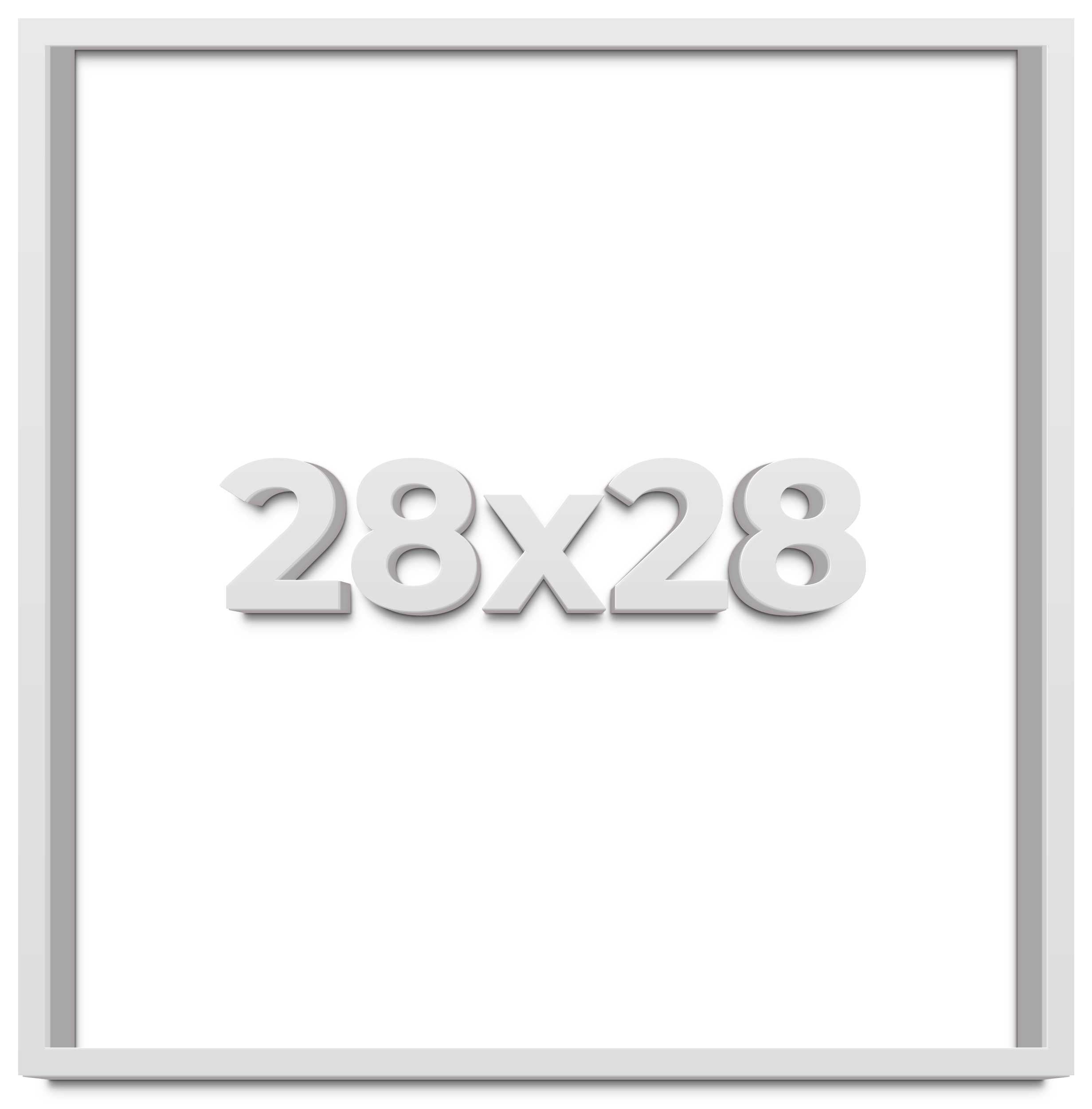 28x28 Shadow Box Frame White | 2 Inches Deep Real Wood Contemporary ...
