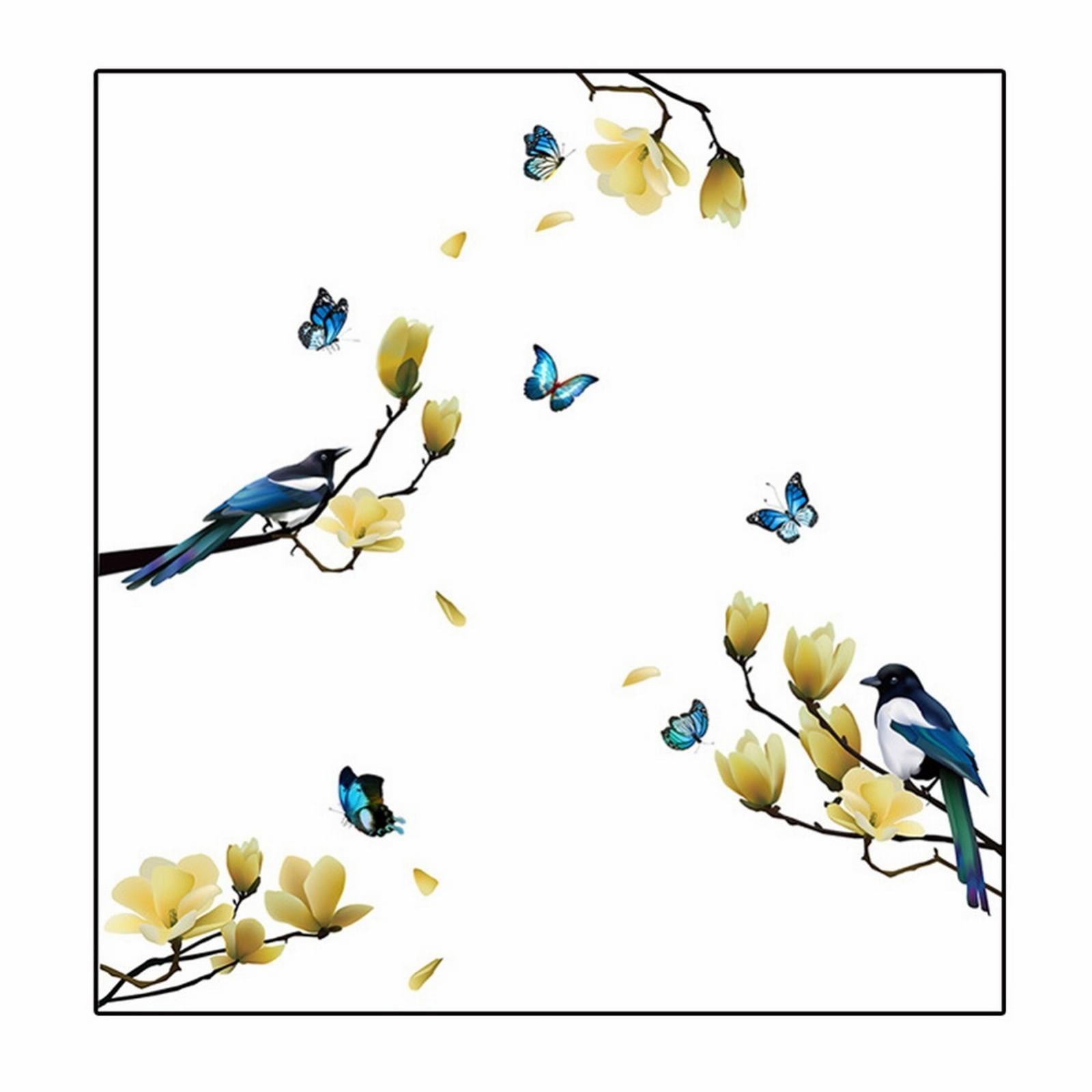 28x30" 1Pcs Spring and Summer Tree Branch Bird Impact Window Sticker ...