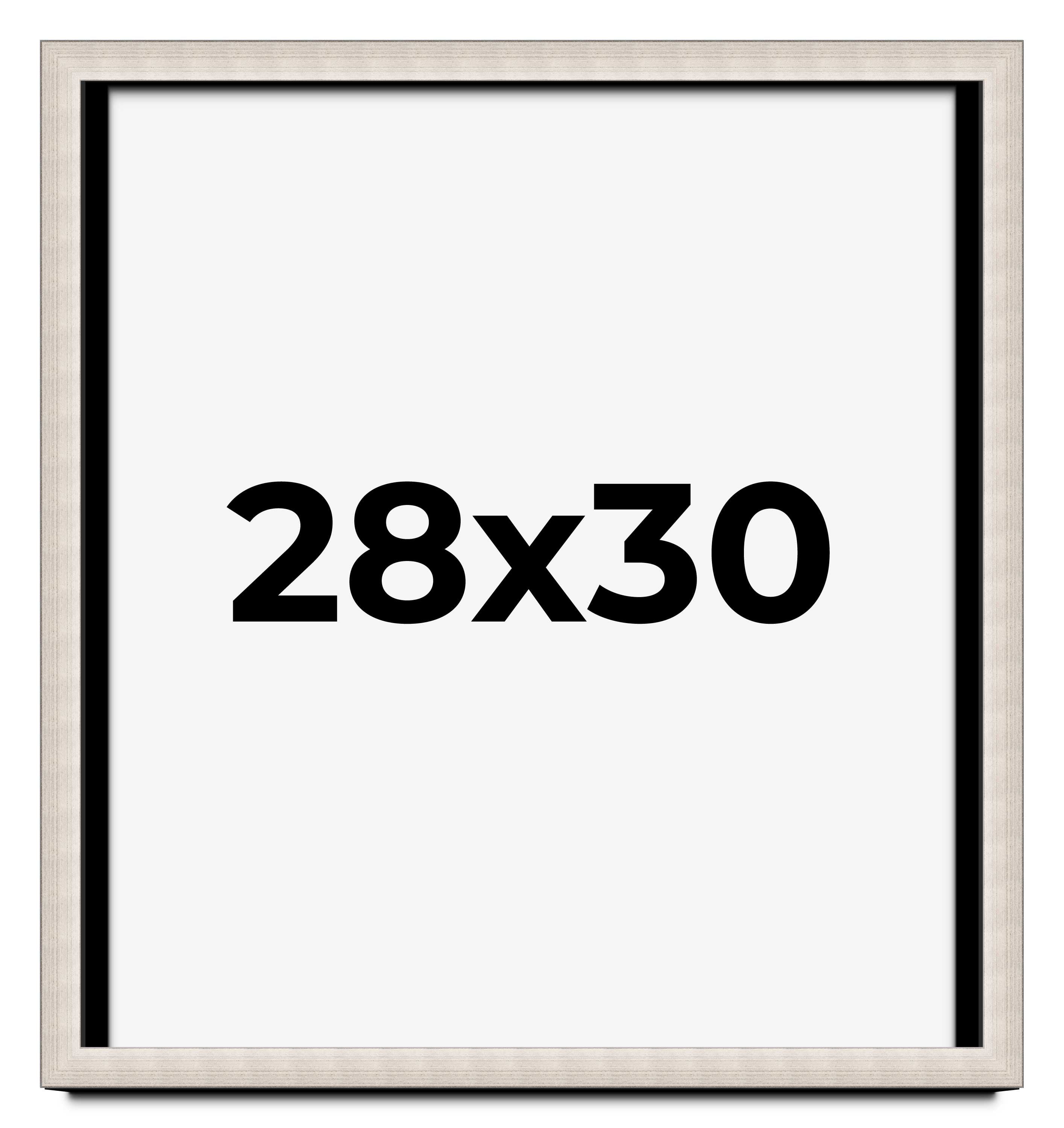 28x30 Shadow Box Brushed Silver | 1.5 Inch Deep | 1.25 Inch Moulding ...