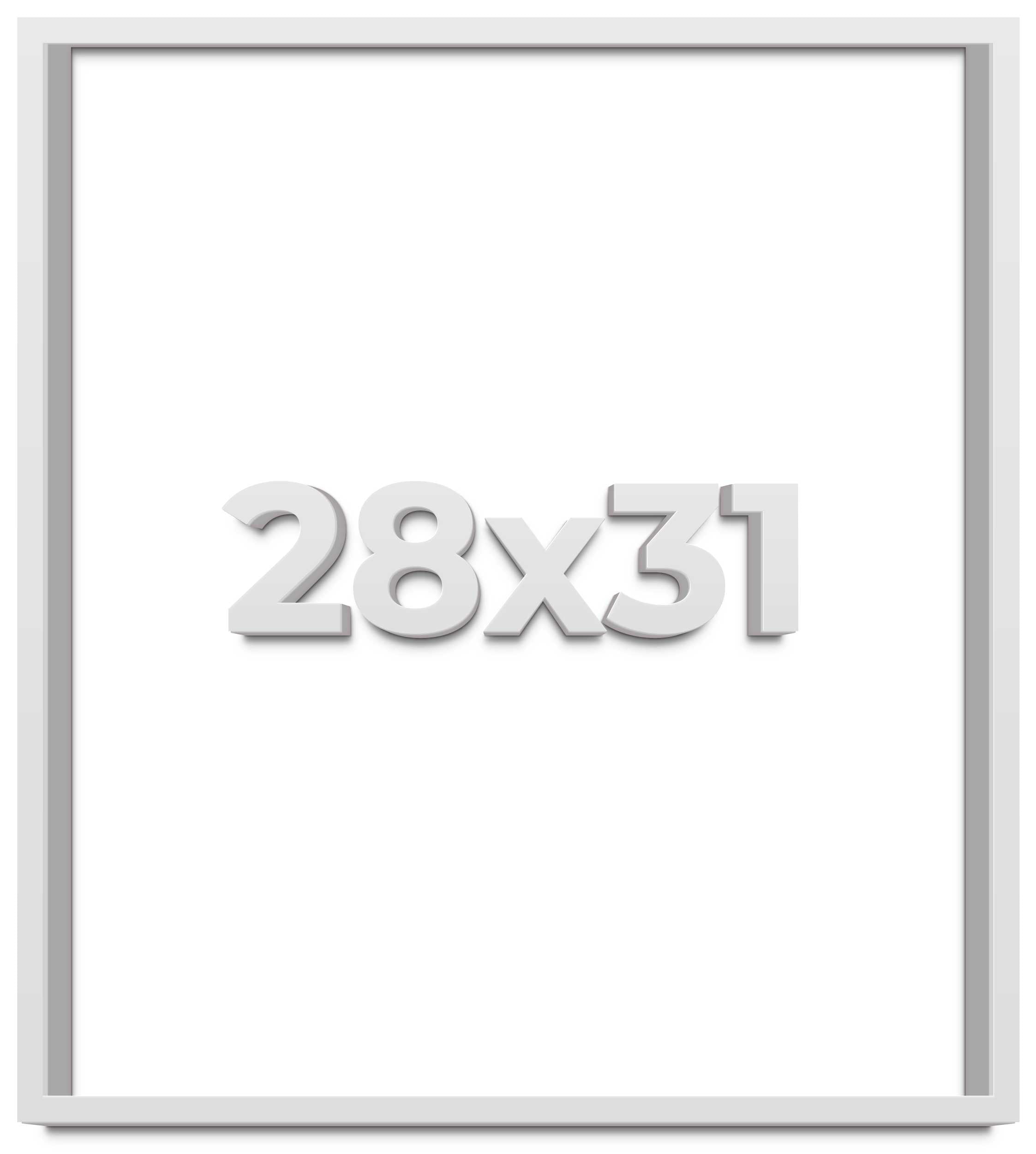 28x31 Shadow Box Frame White | 1 Inches Deep Real Wood Contemporary ...