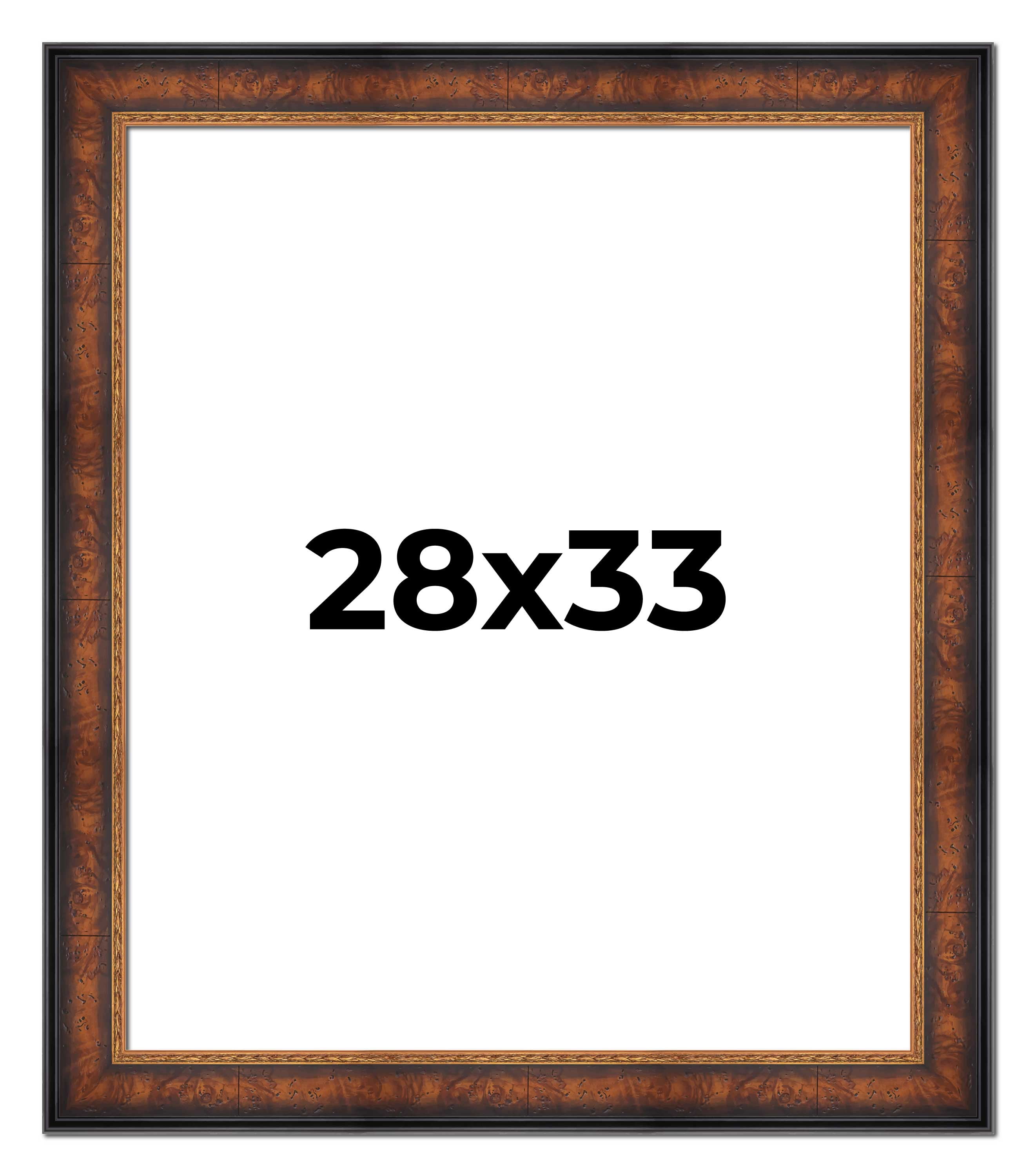 28x33 Frame Brown Walnut Gold Ornate Trim Solid Wood Plein Air Picture ...