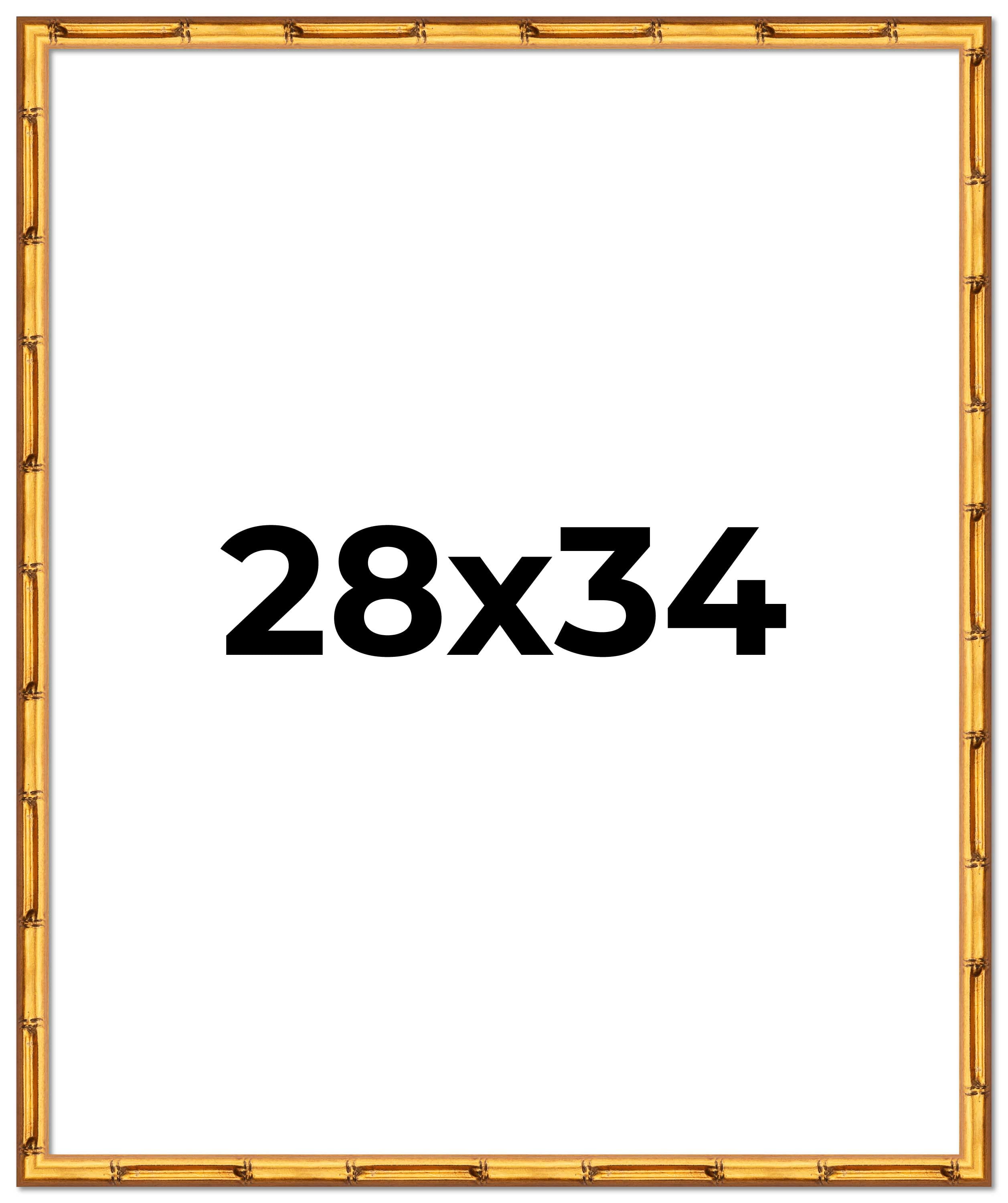 28x34 Frame Gold Bamboo Solid Wood Picture Frame | 1 Inch Moulding ...