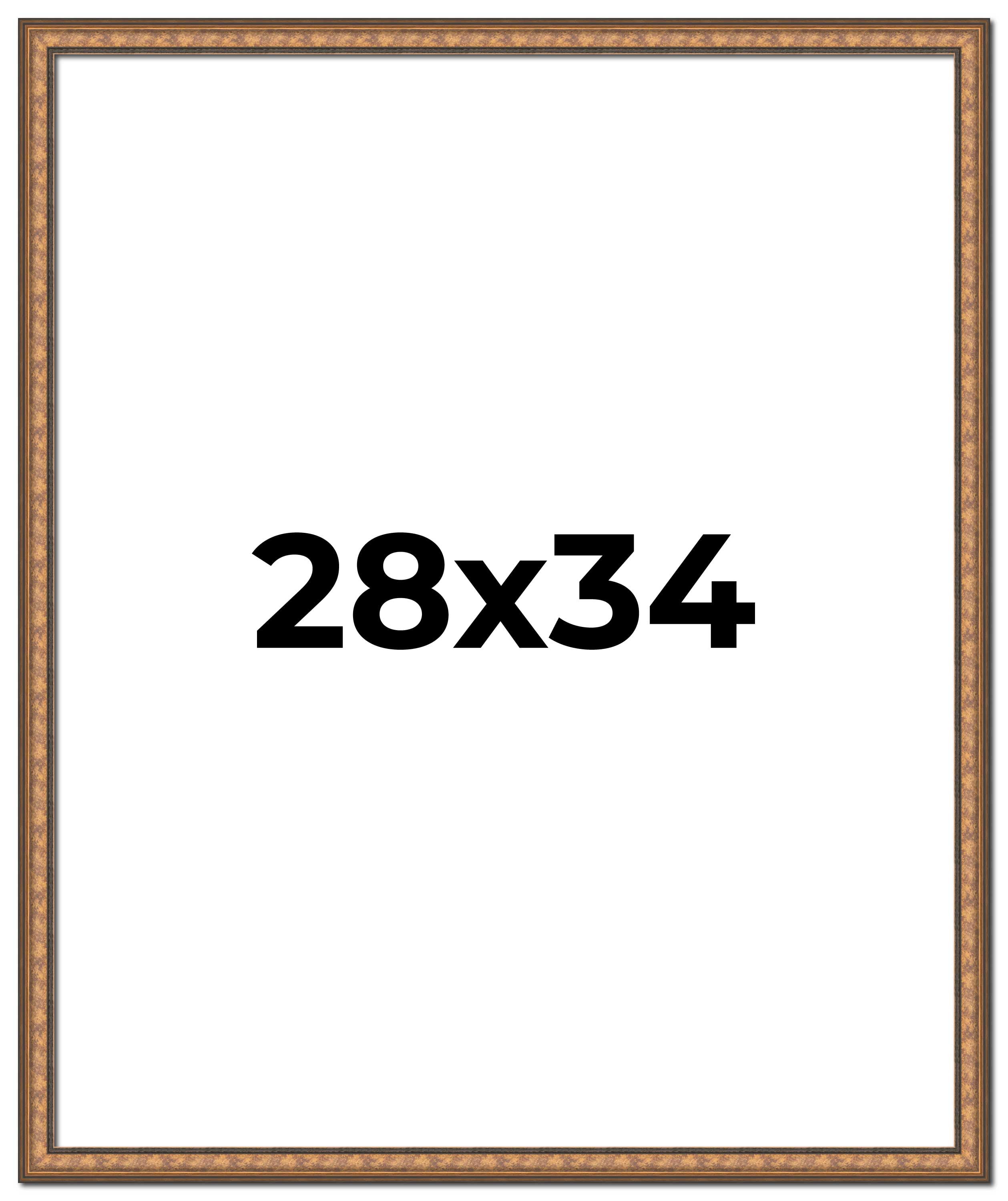 28x34 Frame Gold Real Wood Picture Frame Width 1.25 inches | Interior ...
