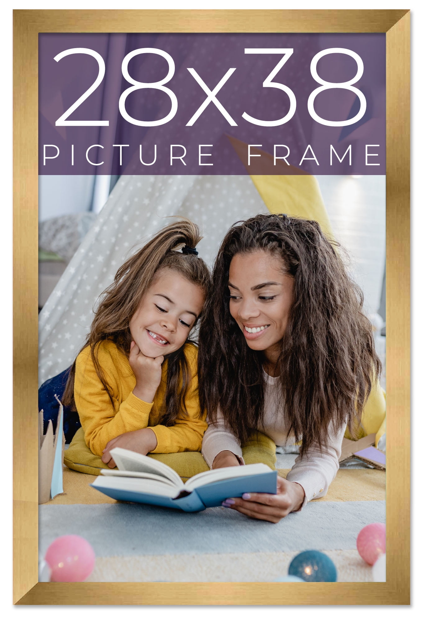 28x38 Frame Gold Bronze Solid Wood Picture Frame Width 0.75 Inches ...