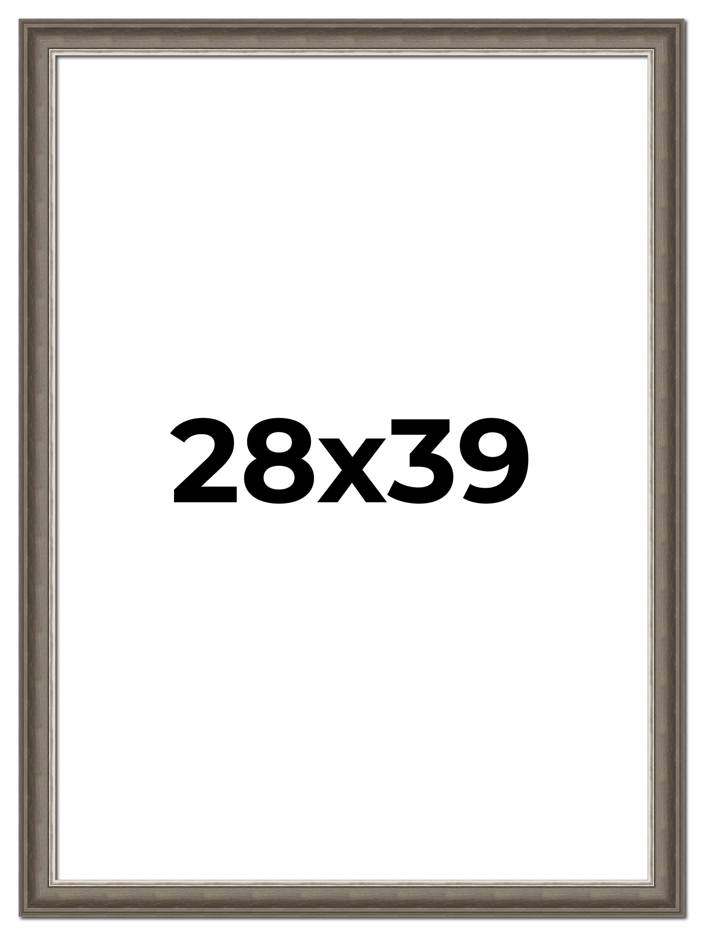 28x39 Frame Brown Solid Wood Picture Frame | 1.75 Inch Moulding Width ...