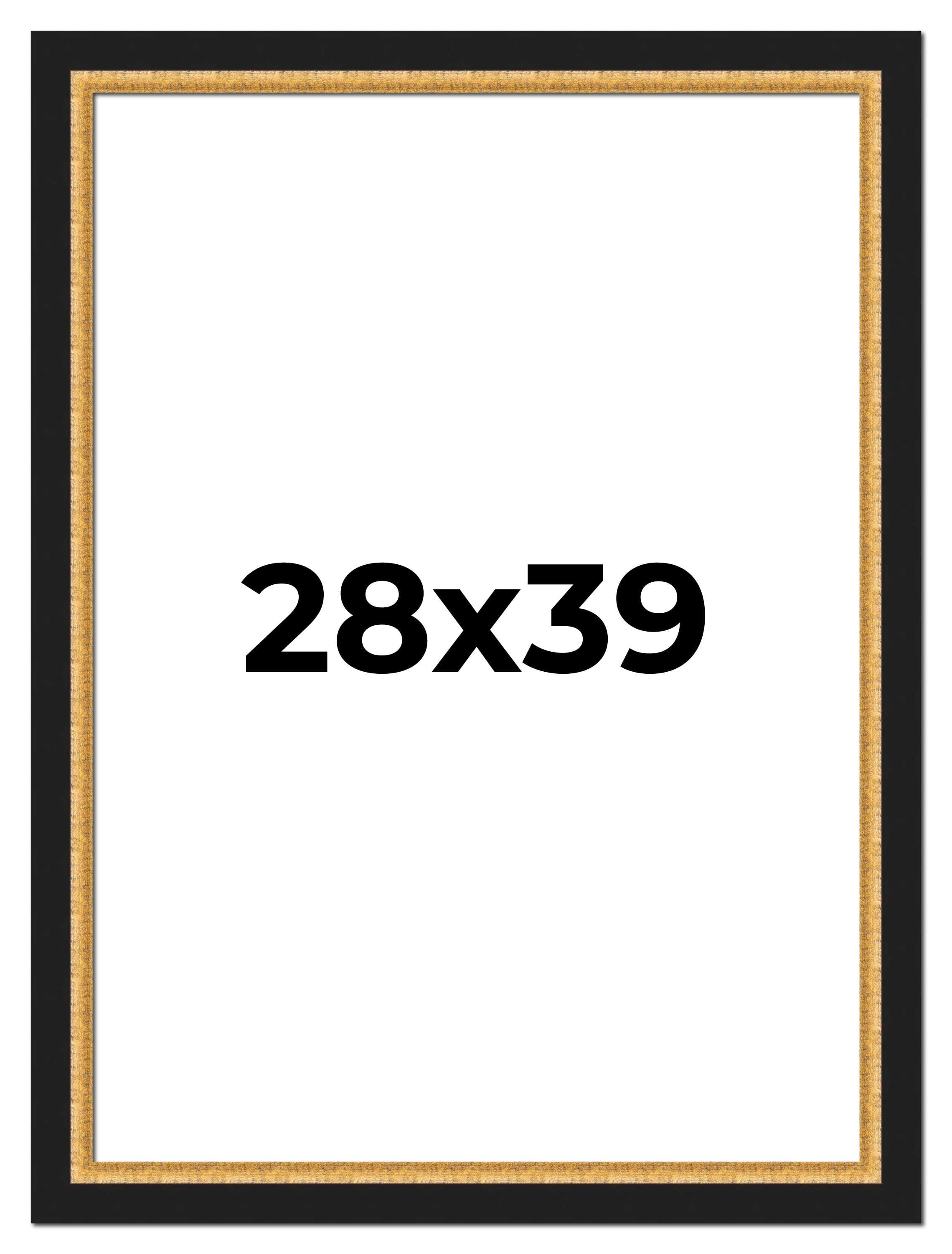 28x39 Frame Gold Real Wood Picture Frame Width 2.25 Inches | Interior ...