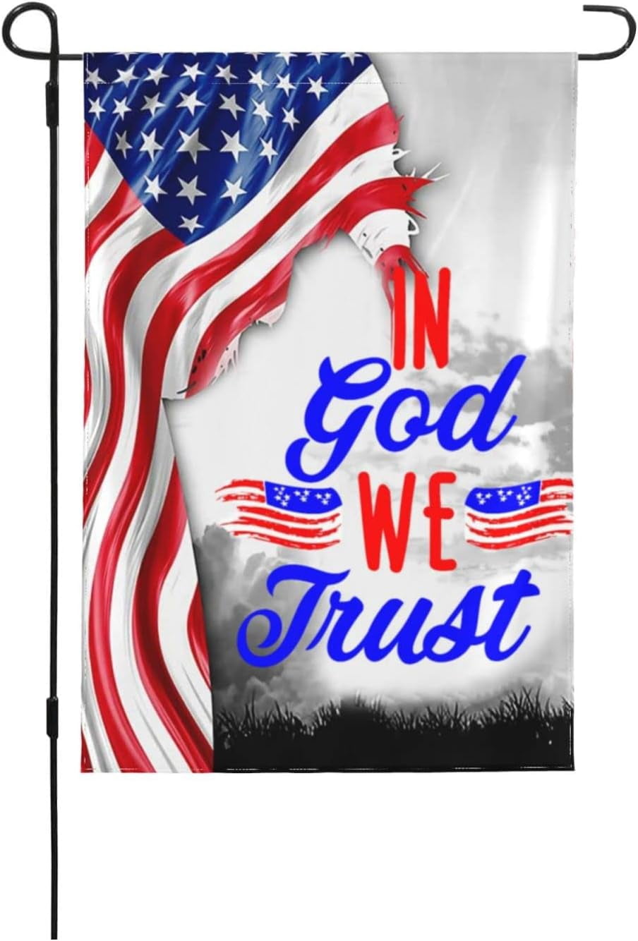28x40 American God Jesus Flag Double Sided In God We Trust Garden Flag ...