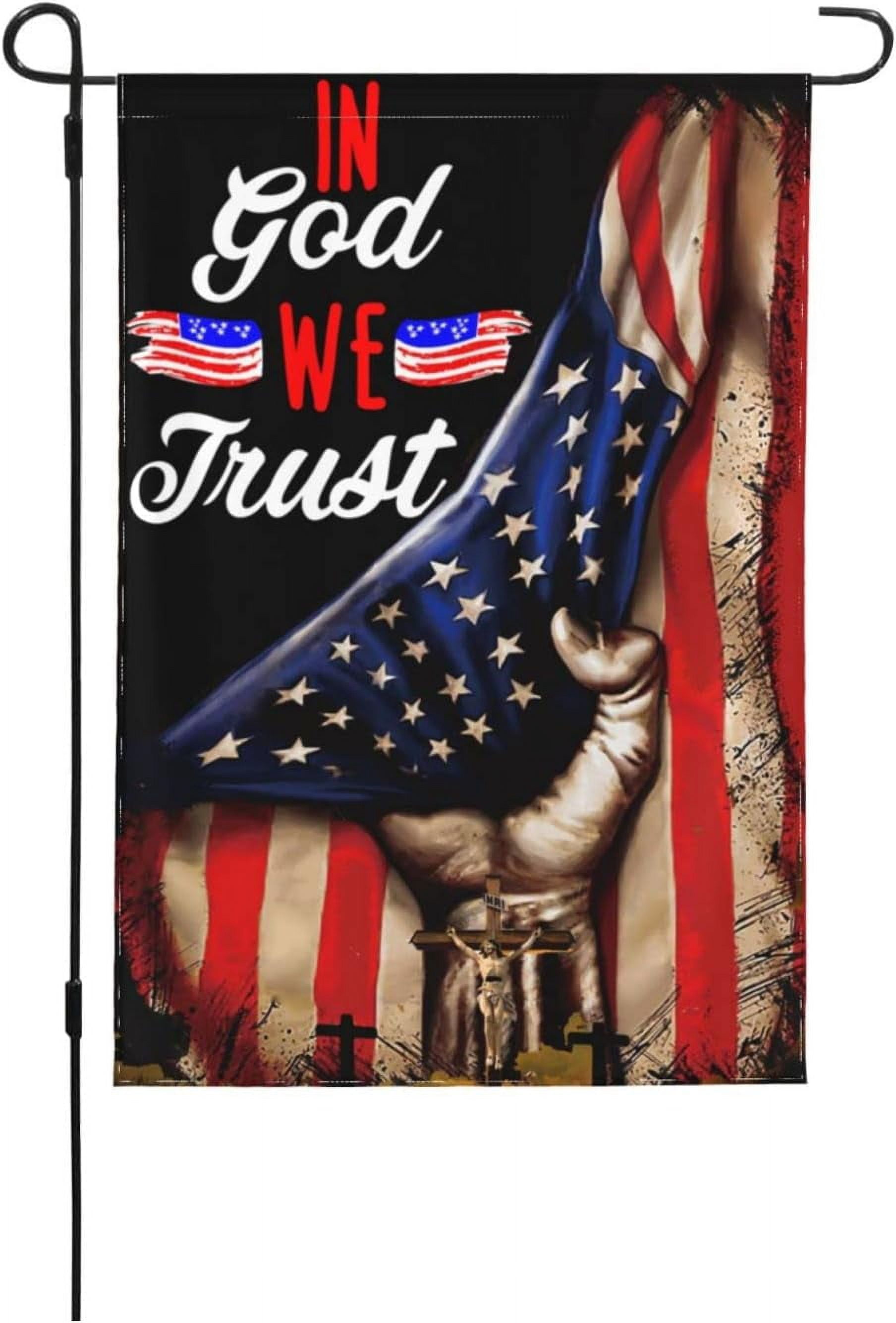 28x40 American God Jesus Flag Double Sided In God We Trust Garden Flag ...