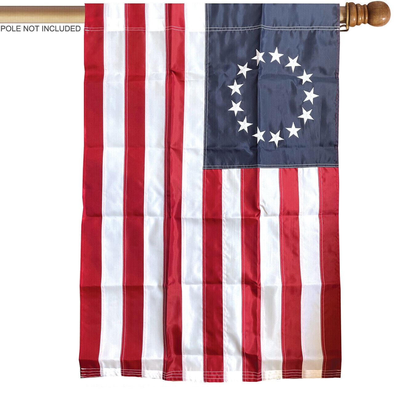 28x40 BETSY ROSS Flag House Flag USA Embroidered Nylon Sleeve DOUBLE SIDED - Walmart.com