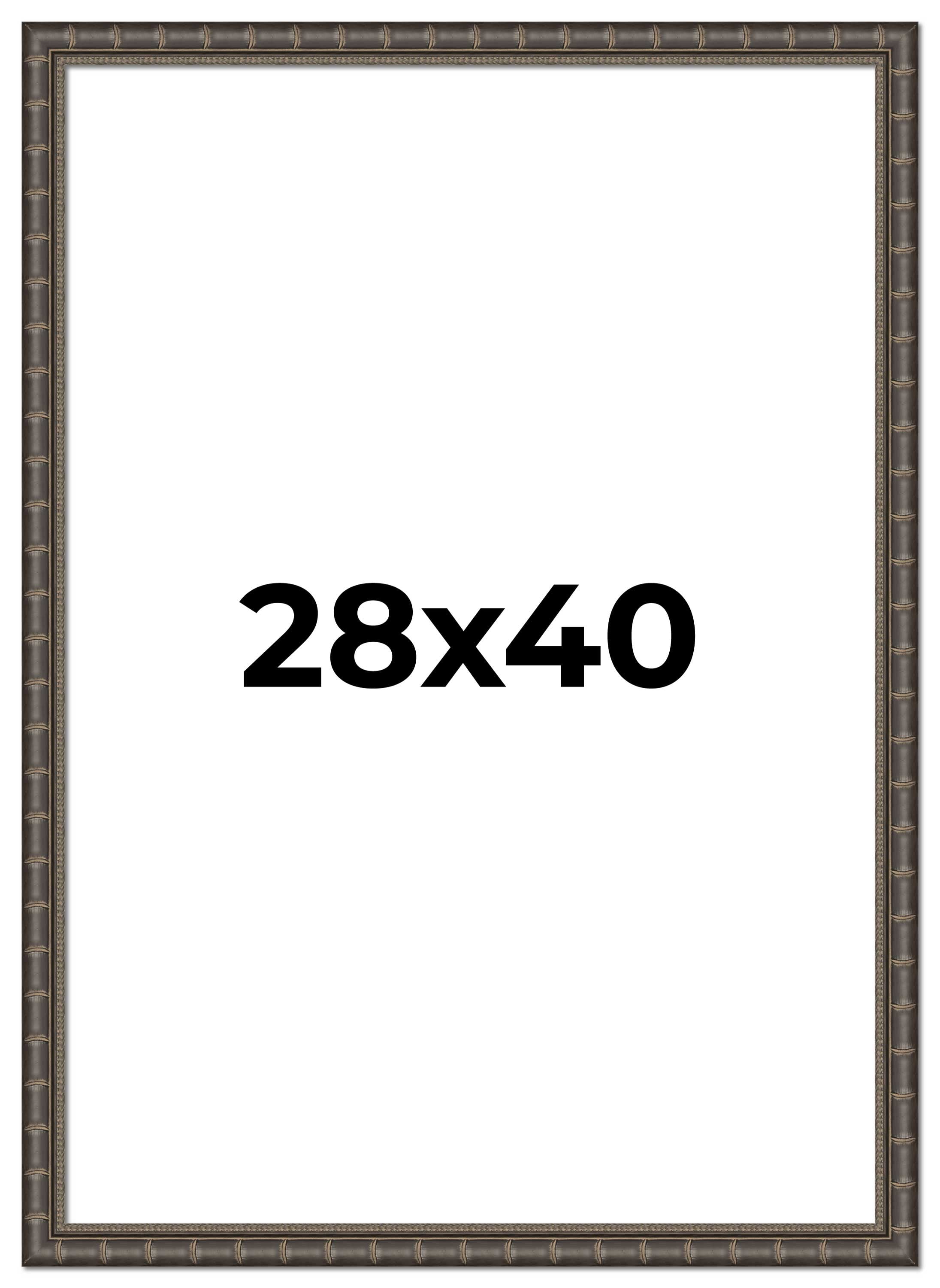 28x40 Frame Black Bamboo Solid Wood Picture Frame Width 1.5 Inches ...