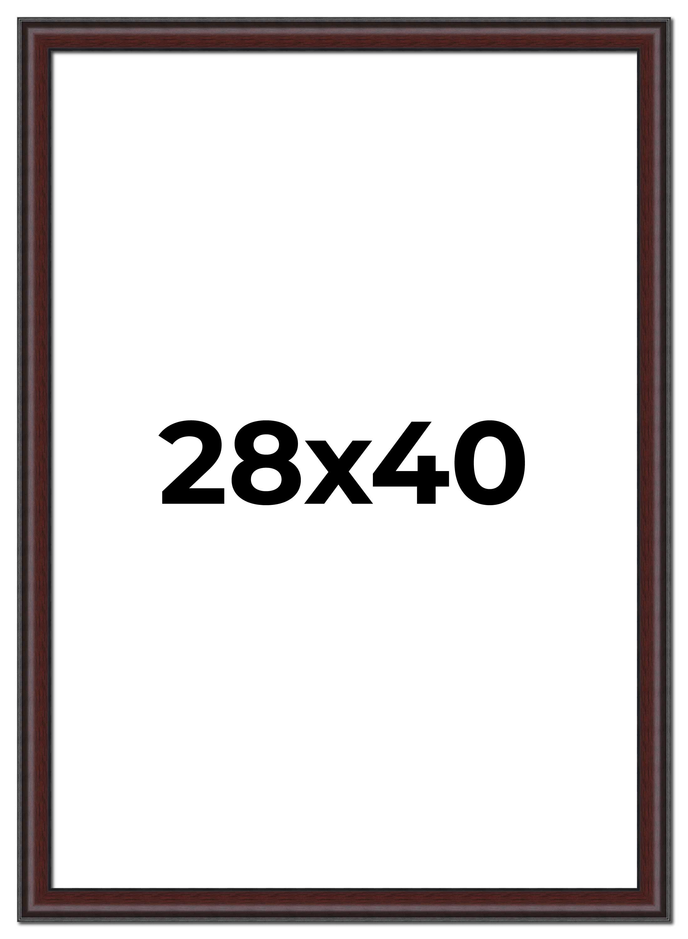 28x40 Frame Brown Round Mahogany Solid Wood Picture Frame | 1.625 Inch ...